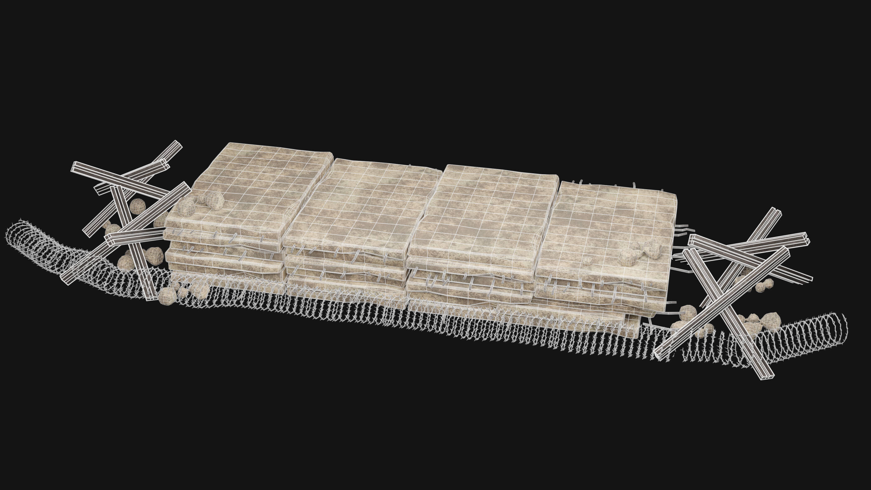 Post Apo Palisade Fence Improvised Barricade Collection - 3D Model by ...