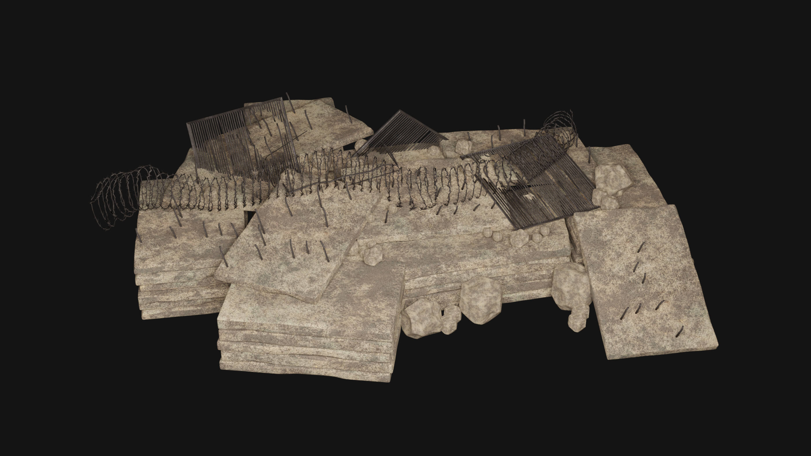 Post Apo Palisade Fence Improvised Barricade Collection - 3D Model by ...