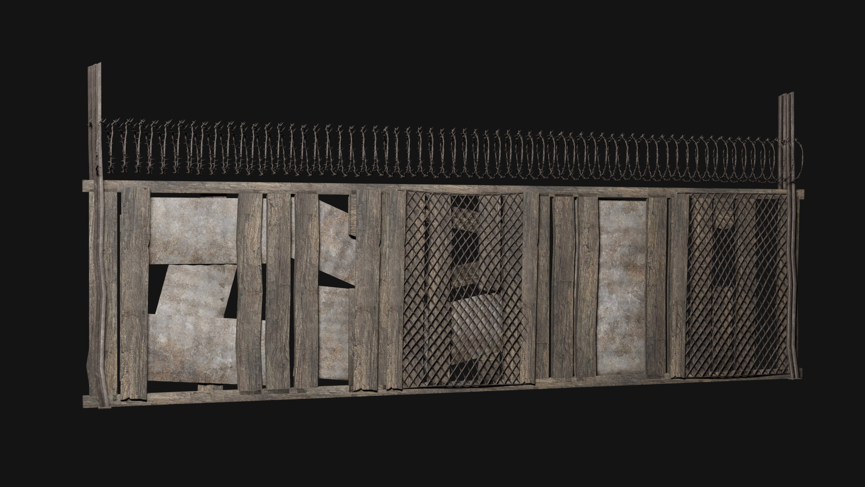 Post Apo Palisade Fence Improvised Barricade Collection - 3D Model by ...