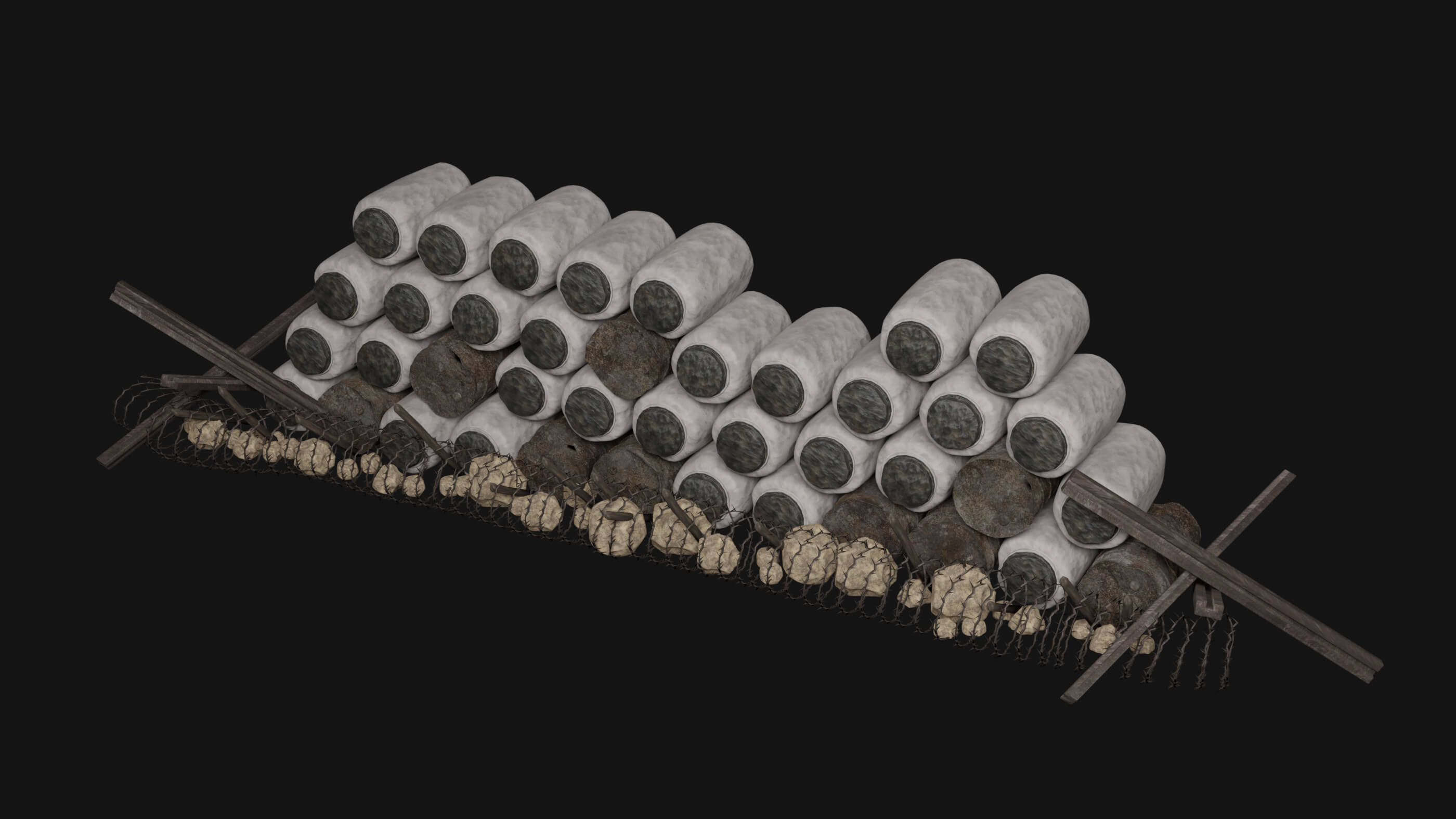 Post Apo Palisade Fence Improvised Barricade Collection - 3D Model by ...