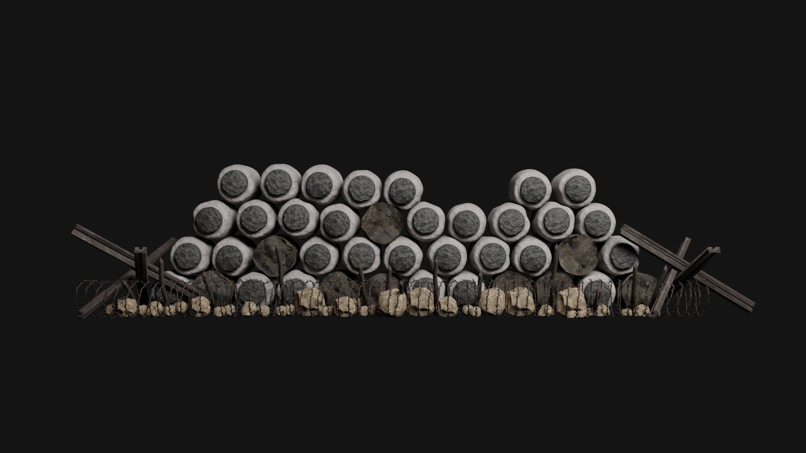 Post Apo Palisade Fence Improvised Barricade Collection - 3D Model by ...