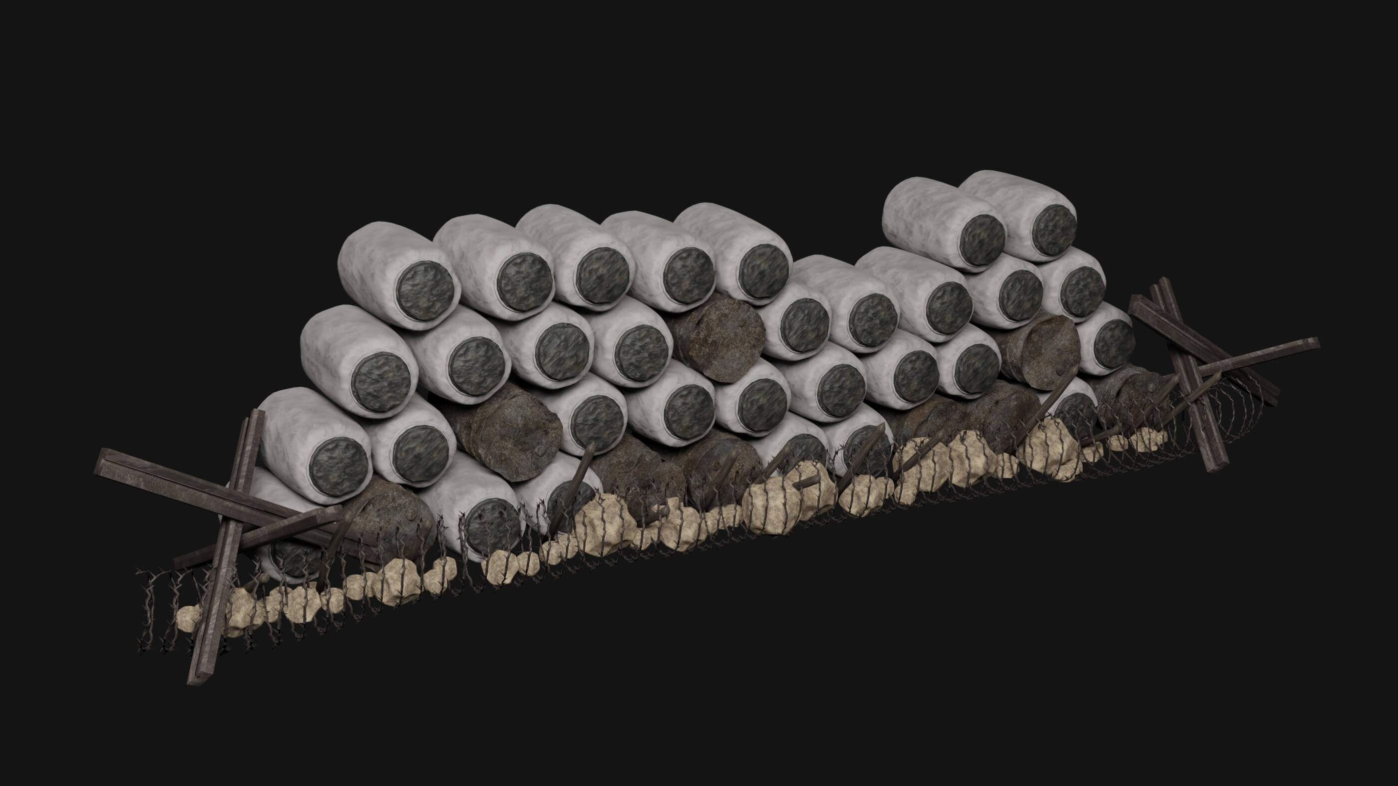 Post Apo Palisade Fence Improvised Barricade Collection - 3D Model by ...