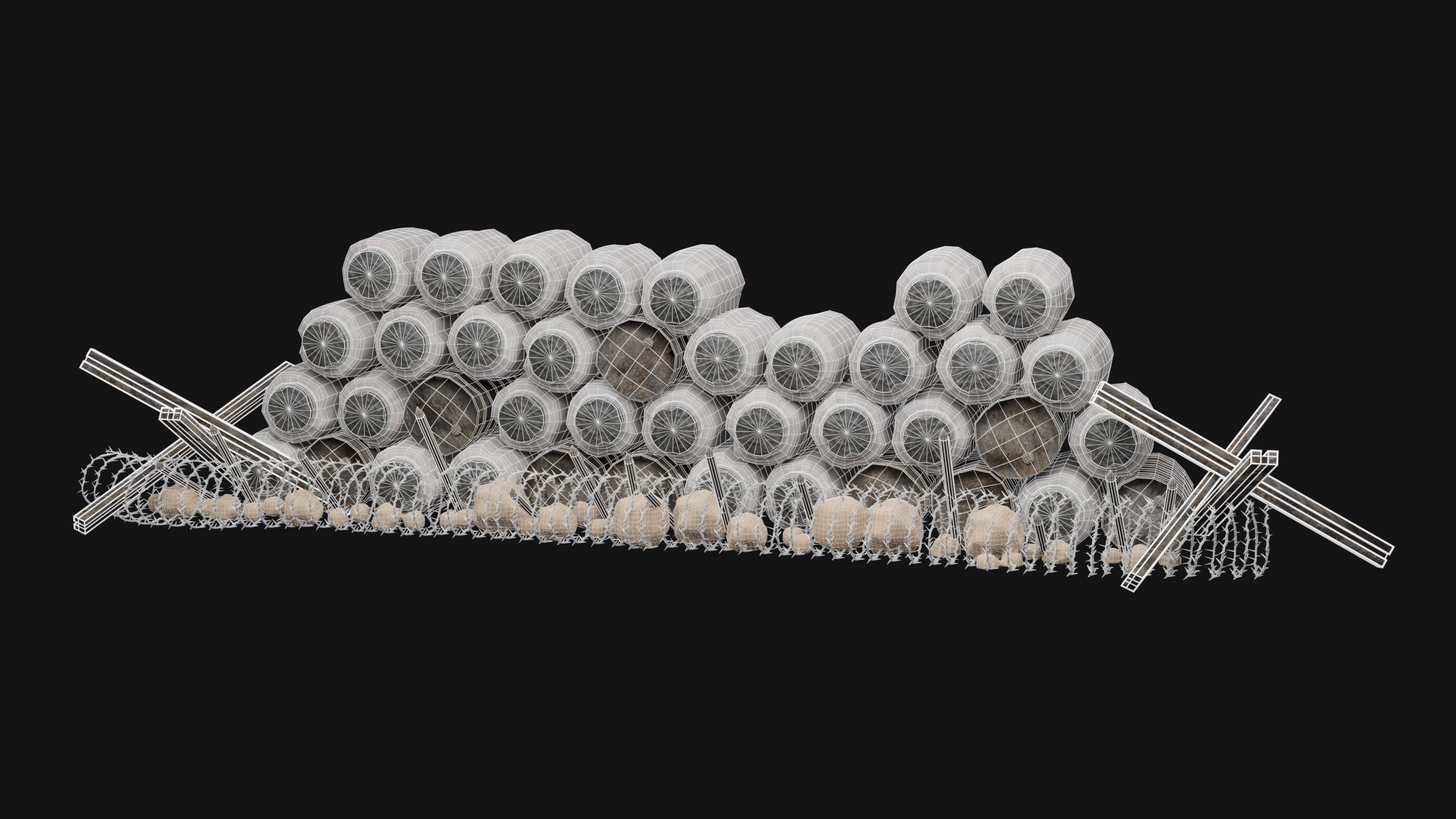Post Apo Palisade Fence Improvised Barricade Collection - 3D Model by ...
