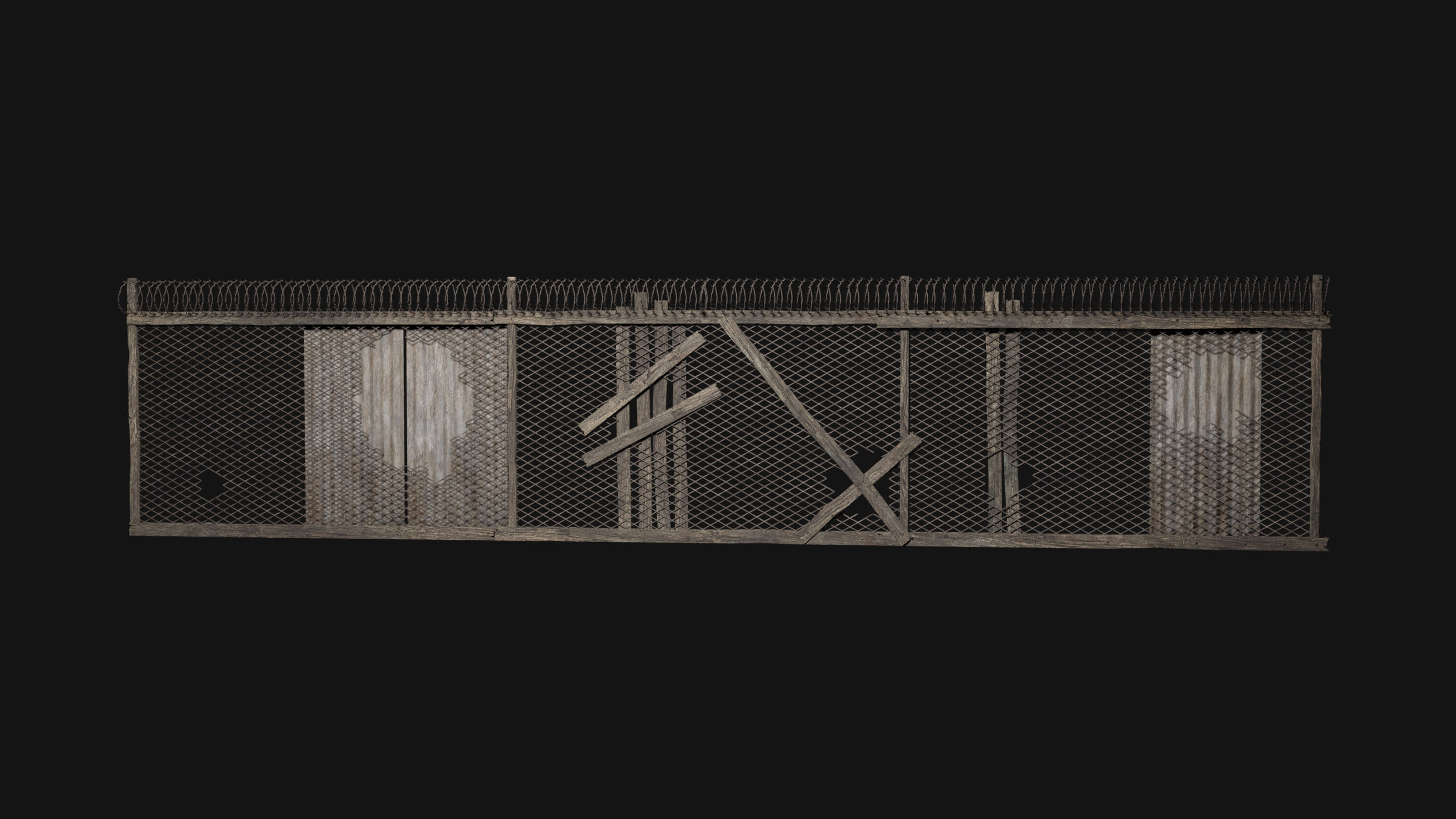 Post Apo Palisade Fence Improvised Barricade Collection - 3D Model by ...