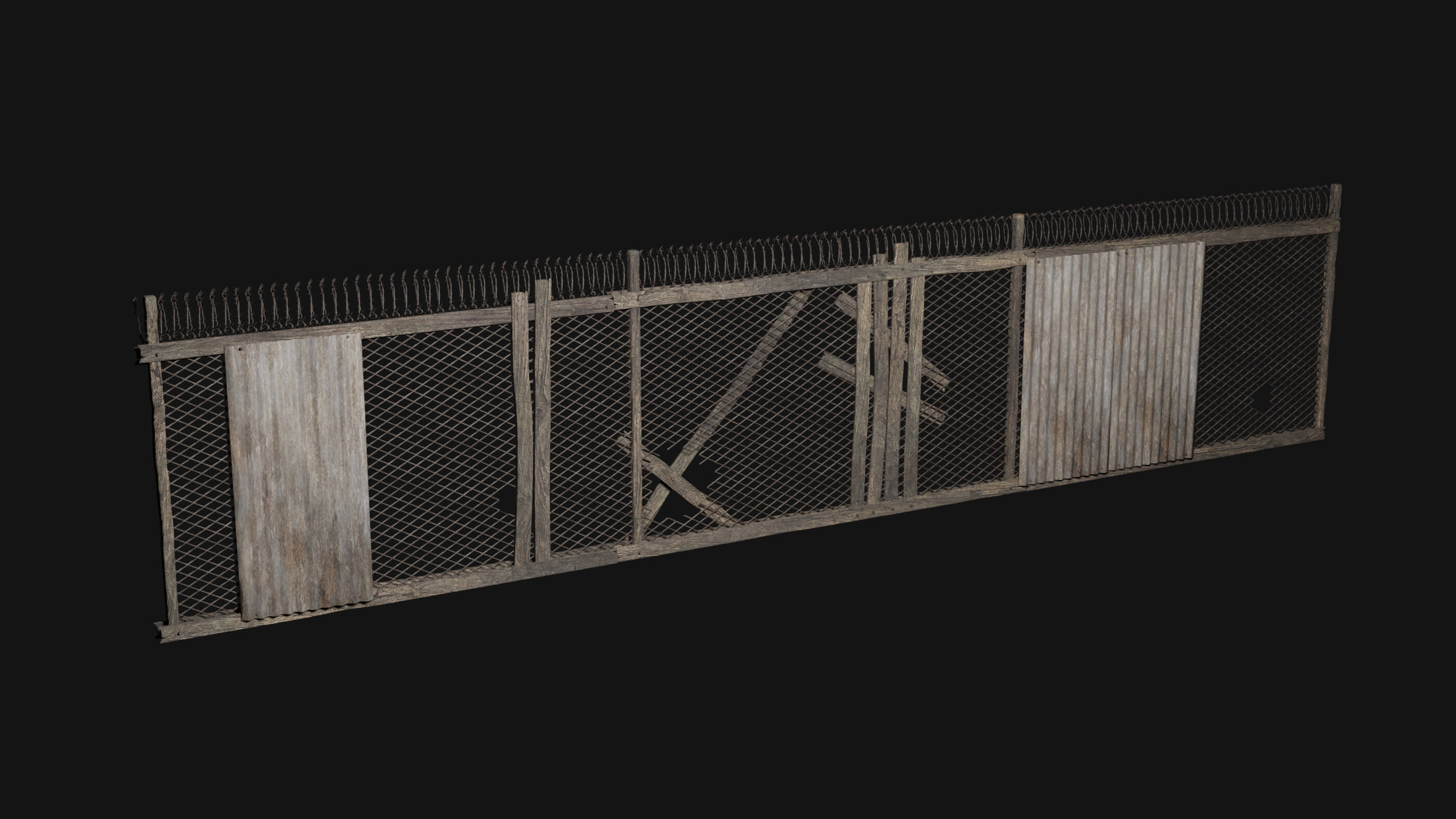 Post Apo Palisade Fence Improvised Barricade Collection - 3D Model by ...