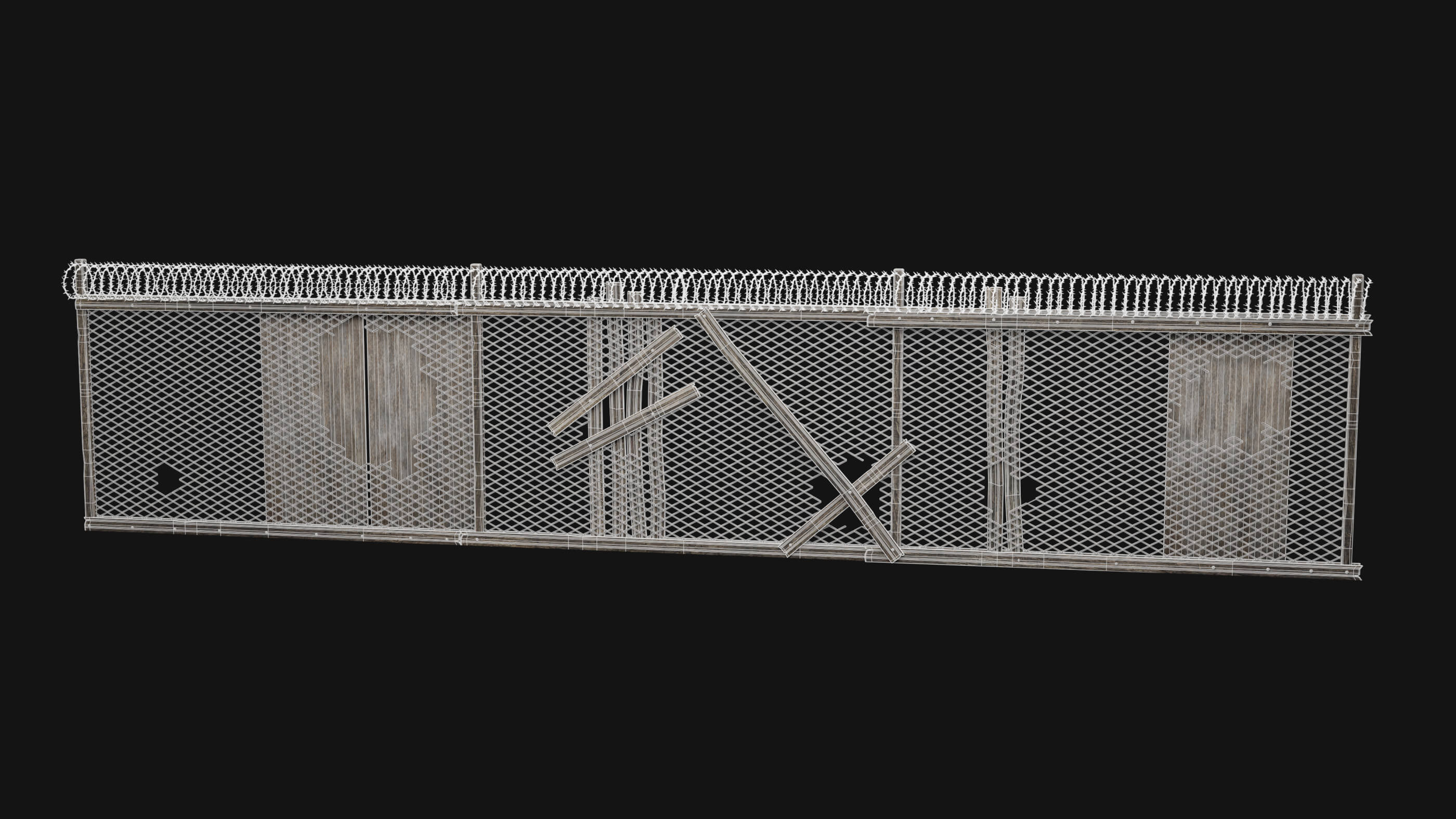 Post Apo Palisade Fence Improvised Barricade Collection - 3D Model by ...