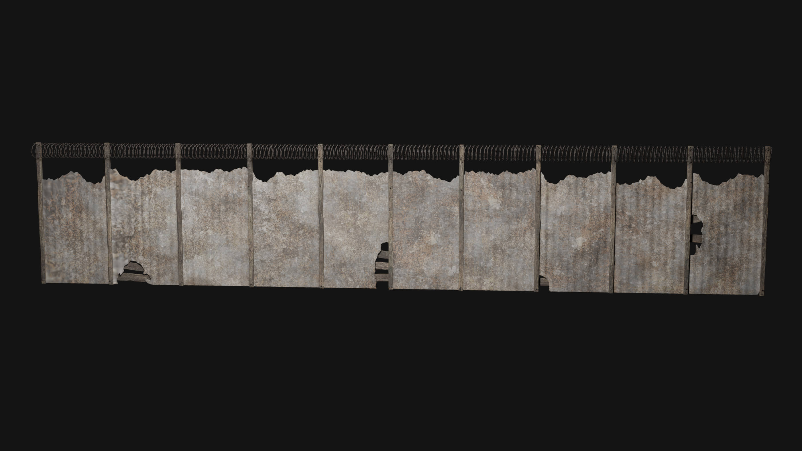 Post Apo Palisade Fence Improvised Barricade Collection - 3D Model by ...