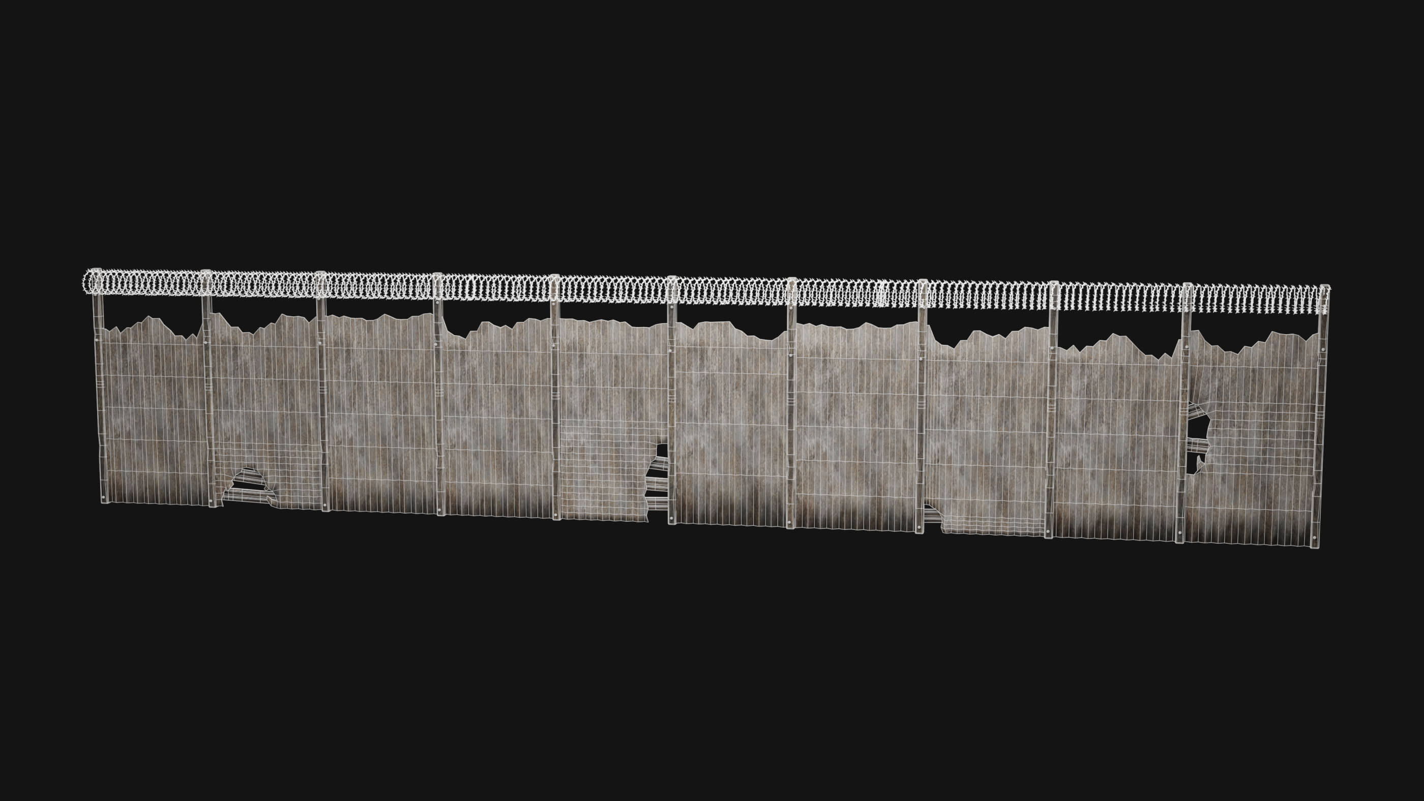Post Apo Palisade Fence Improvised Barricade Collection - 3D Model by ...