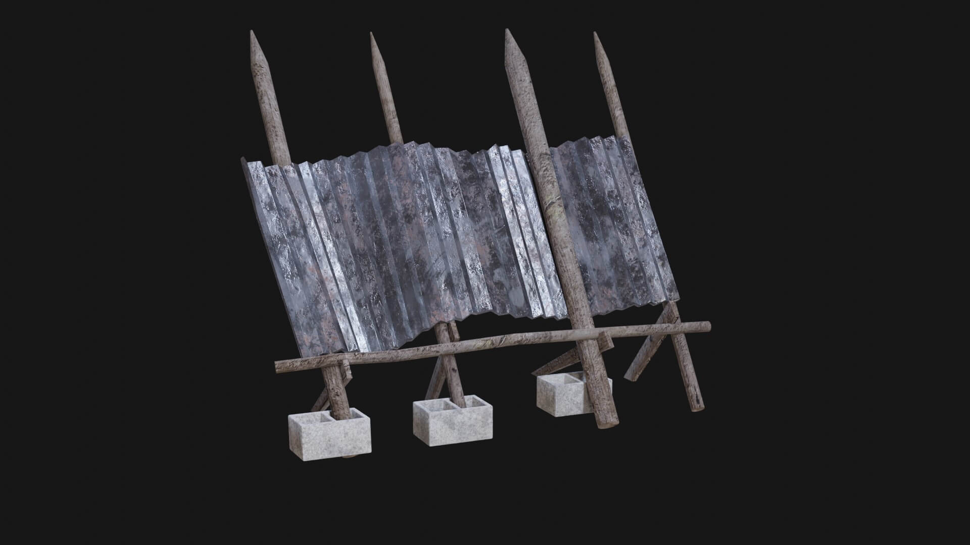 Post Apo Palisade Fence Improvised Barrier Collection - 3D Model by ...