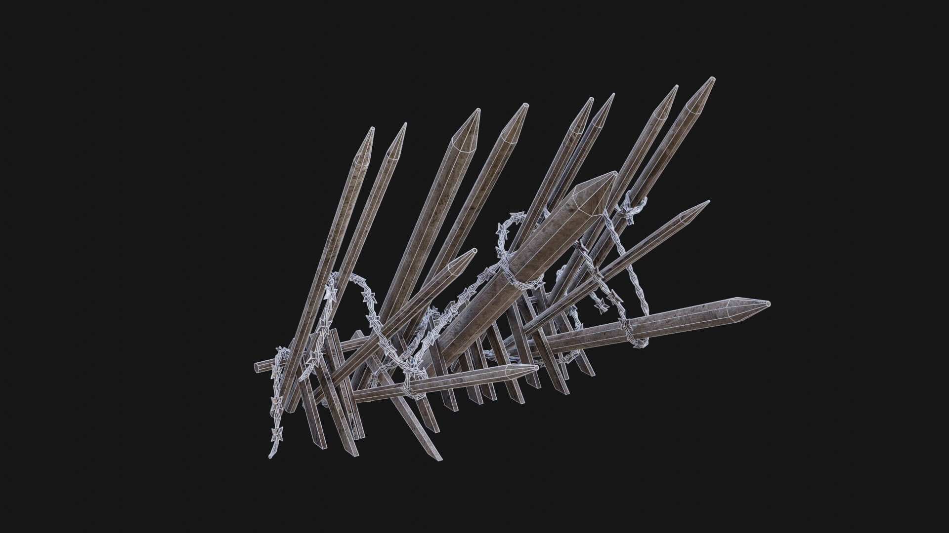 Post Apo Palisade Fence Improvised Barrier Collection - 3D Model by ...