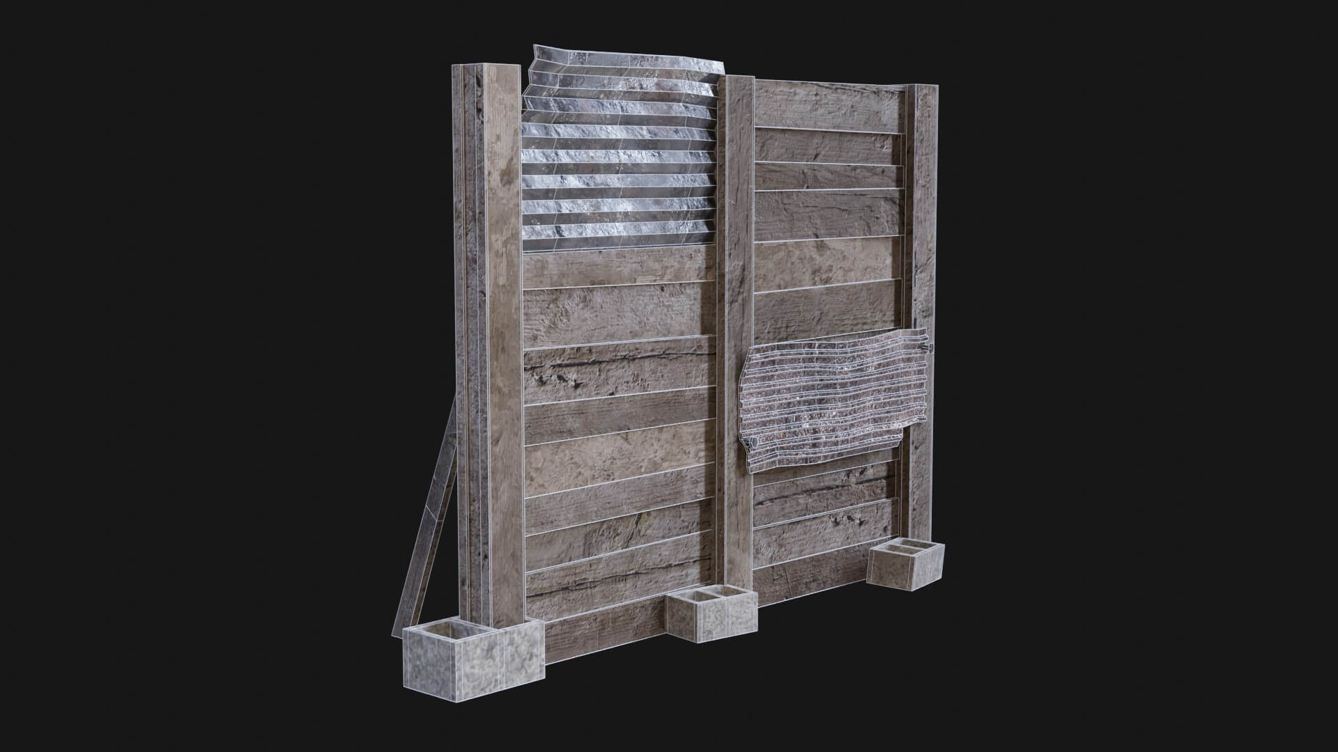 Post Apo Palisade Fence Improvised Barrier Collection - 3D Model by ...