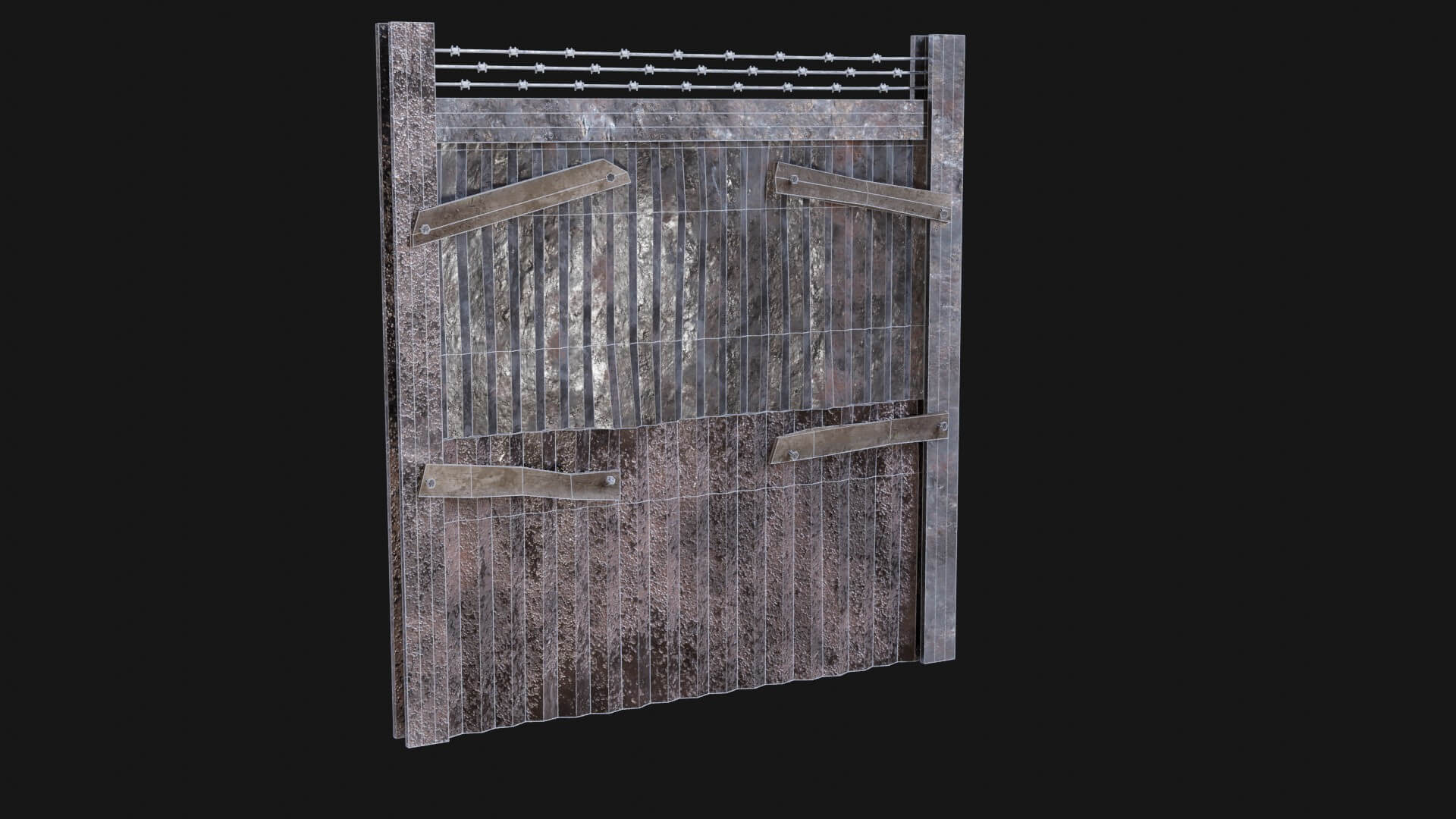 Post Apo Palisade Fence Improvised Barrier Collection - 3D Model by ...