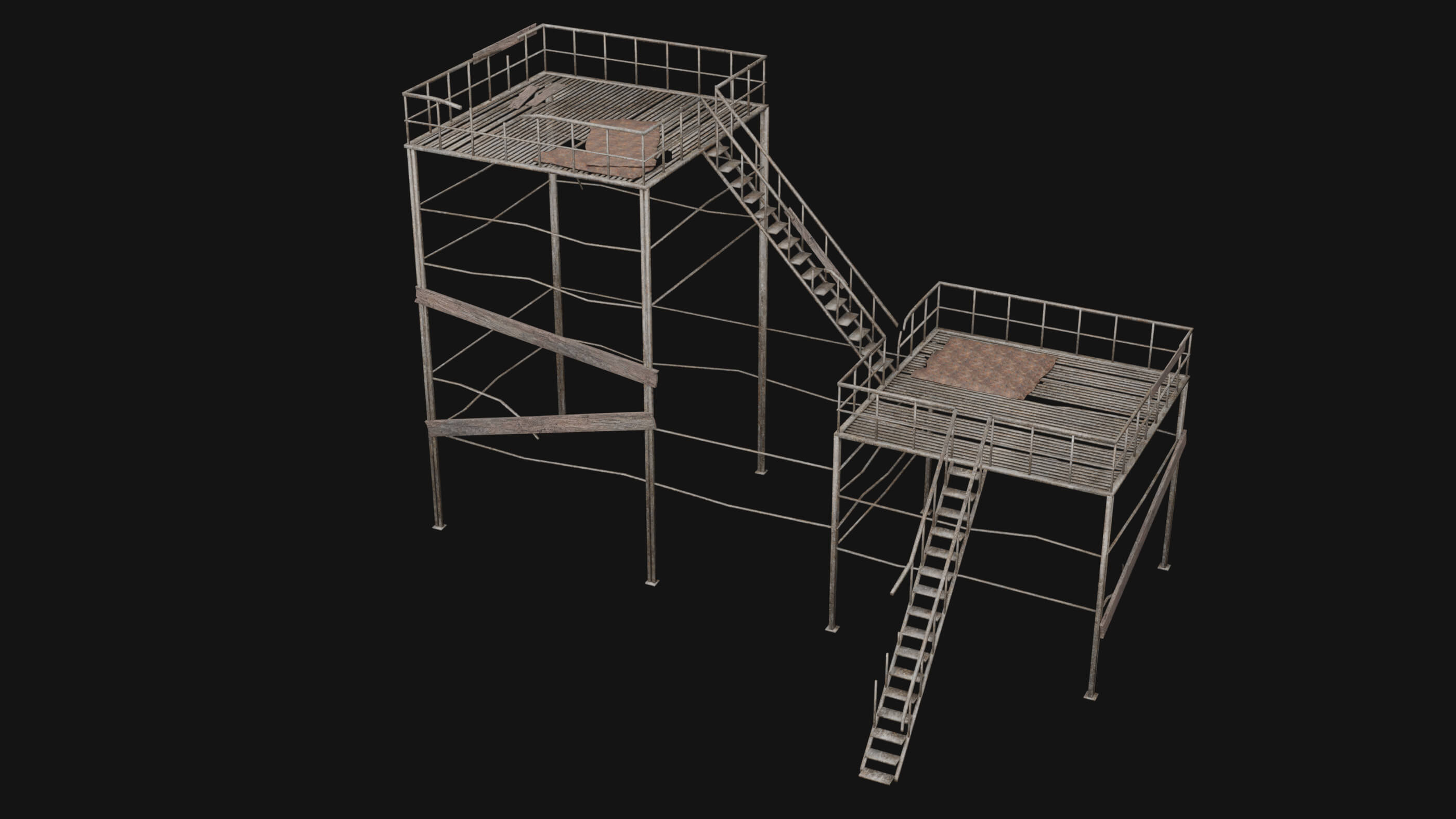 Post Apo Platform Watchtower Scaffolding Collection - 3D Model by ...