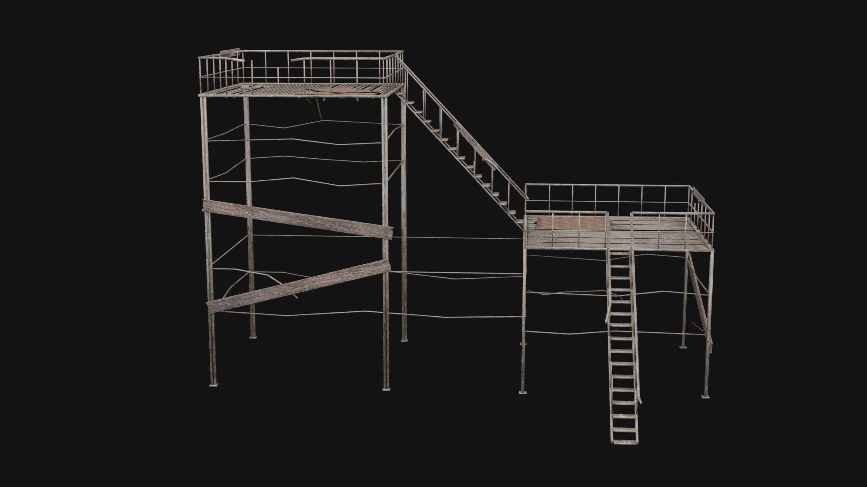 Post Apo Platform Watchtower Scaffolding Collection - 3D Model by ...