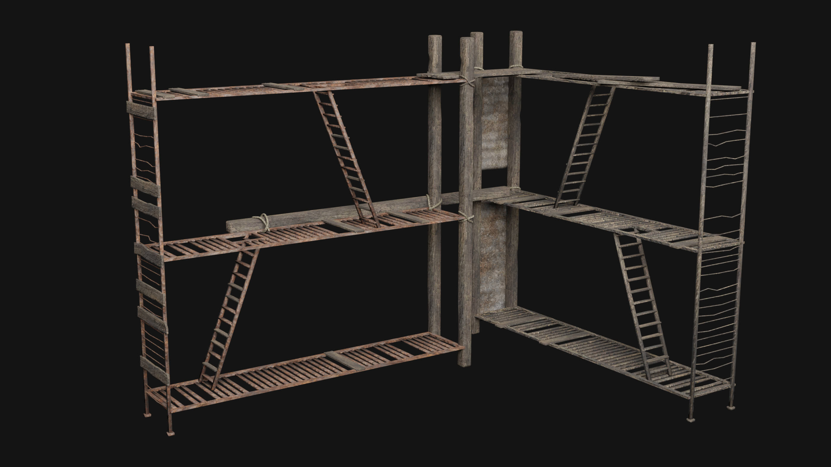Post Apo Platform Watchtower Scaffolding Collection - 3D Model by ...