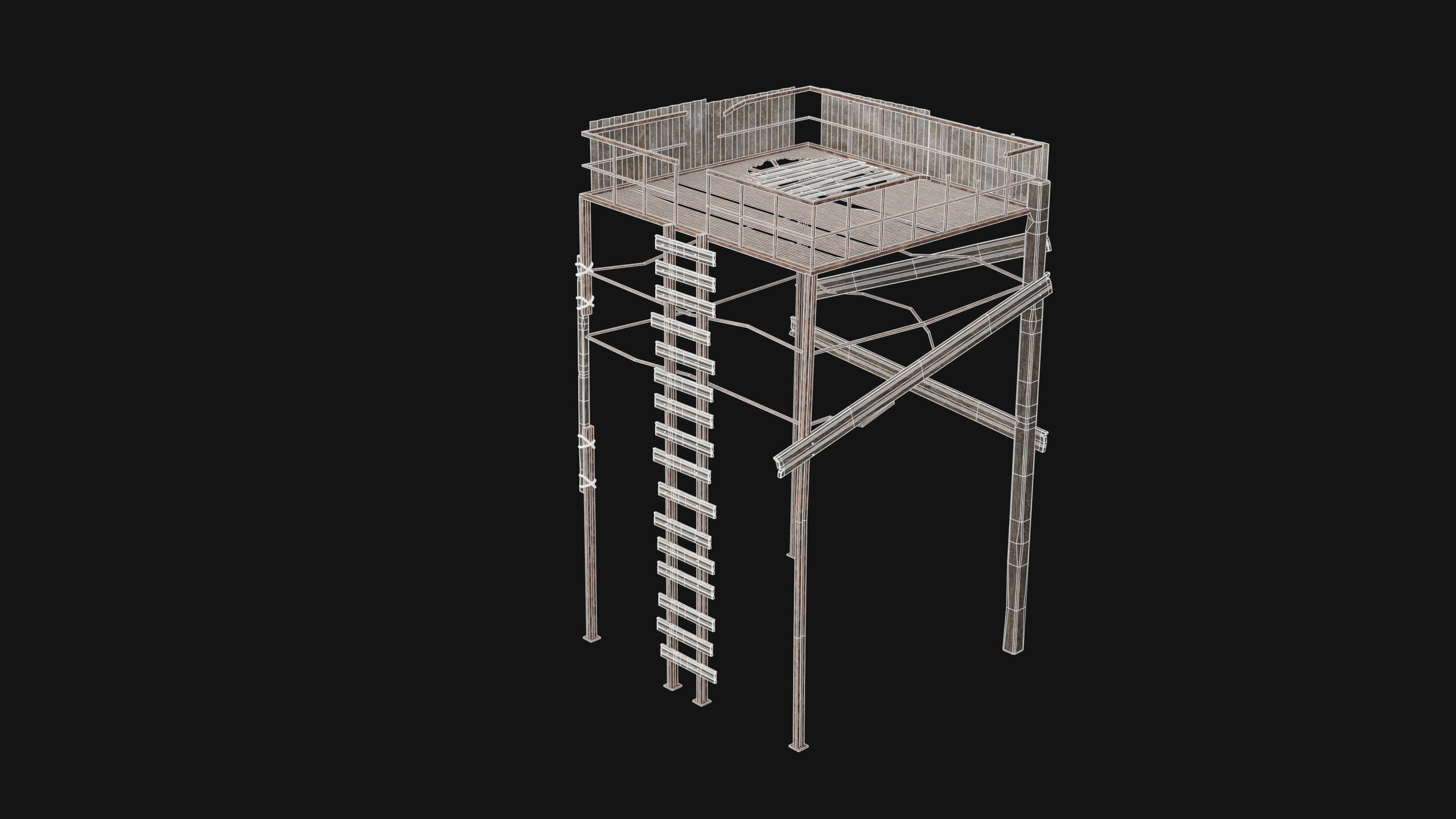 Post Apo Platform Watchtower Scaffolding Collection - 3D Model by ...