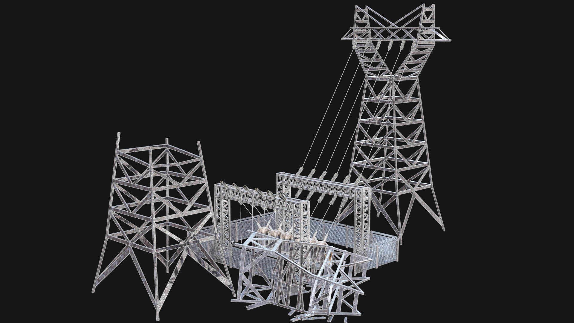 Post Apo Power Station Energy Generator Collection - 3D Model by Enterables