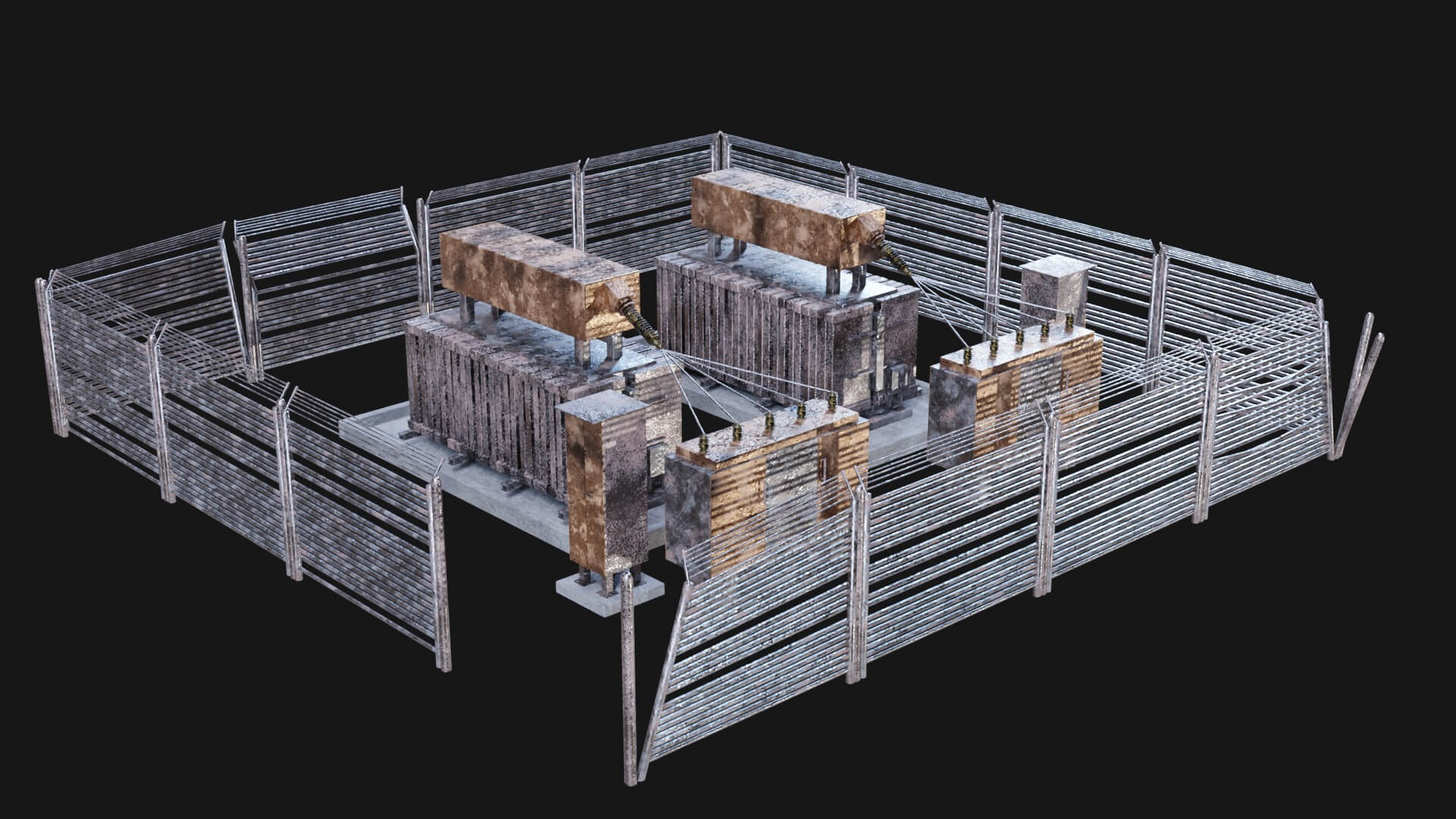 Post Apo Power Station Energy Generator Collection - 3D Model by Enterables
