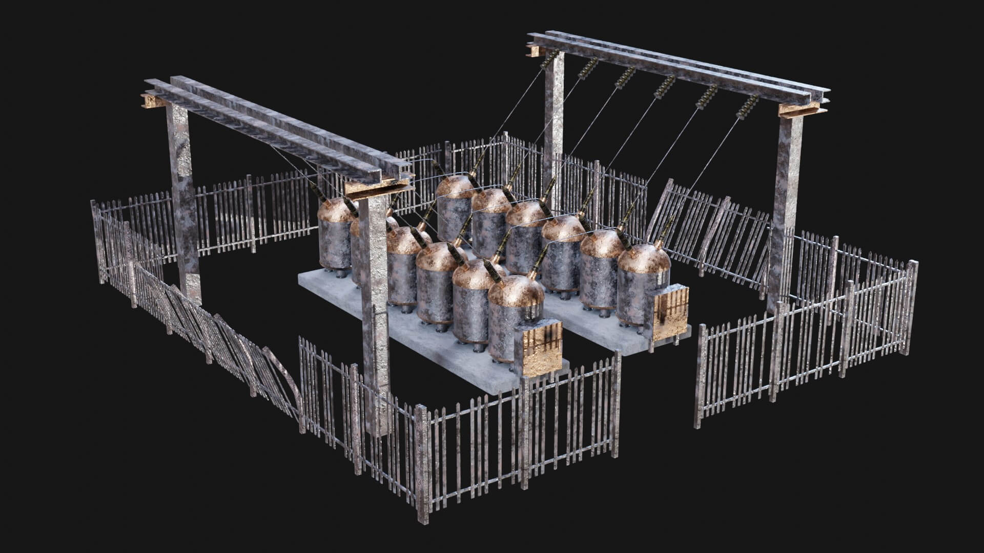 Post Apo Power Station Energy Generator Collection - 3D Model by Enterables