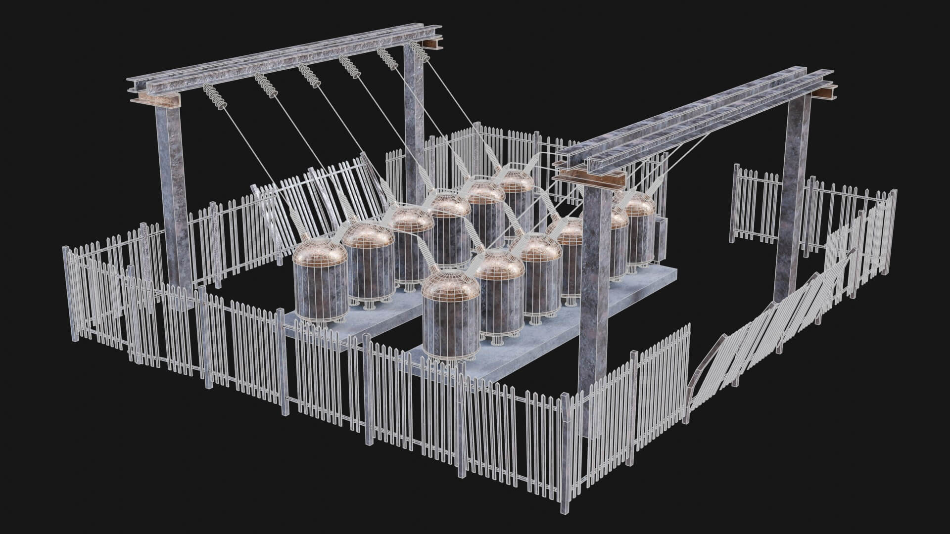 Post Apo Power Station Energy Generator Collection - 3D Model by Enterables