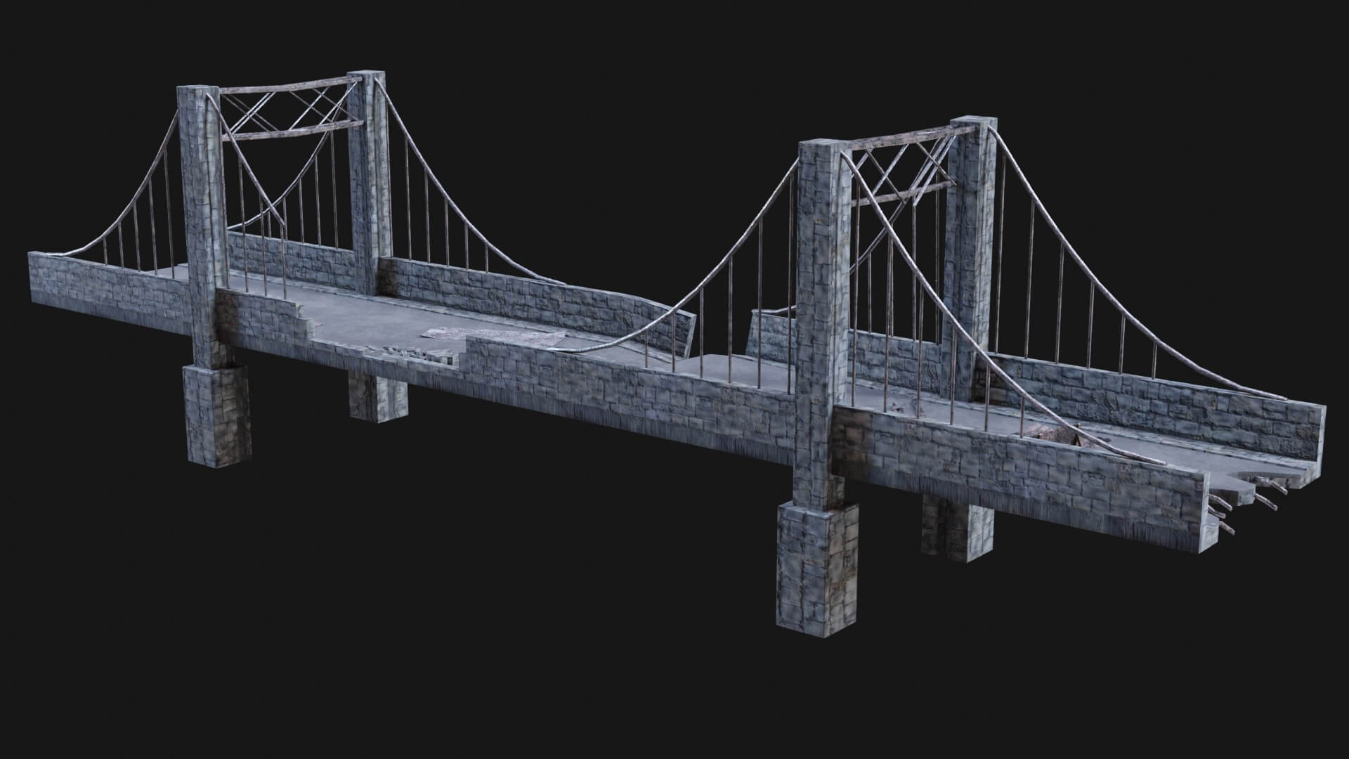 Post Apo Road Bridge Collection - 3D Model by Enterables