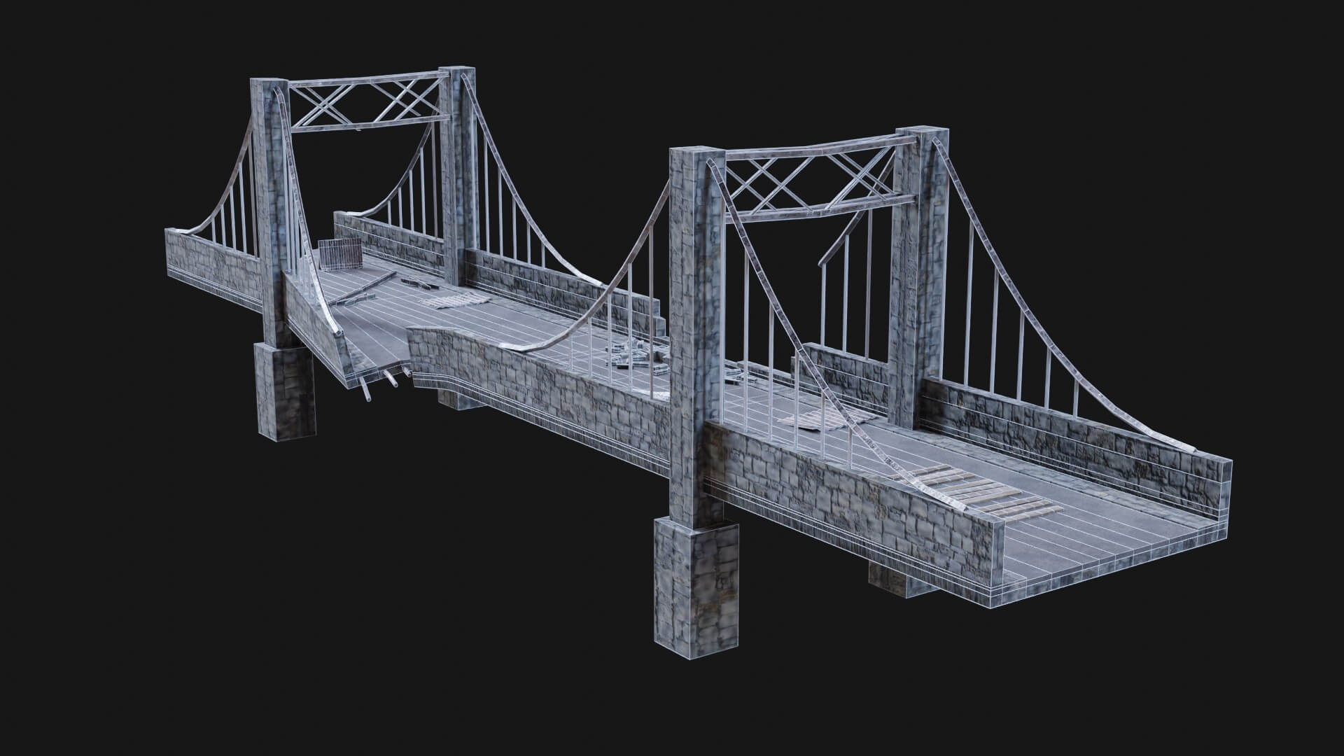 Post Apo Road Bridge Collection - 3D Model by Enterables