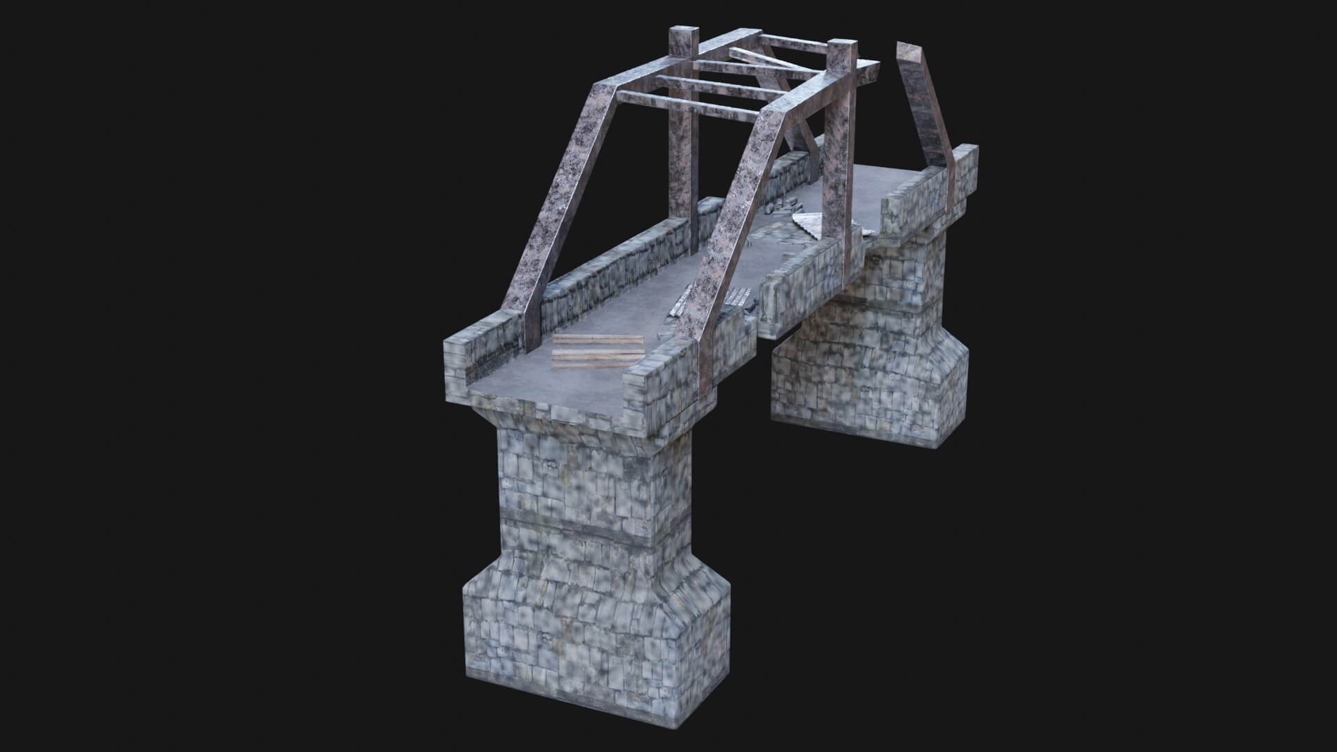 Post Apo Road Bridge Collection - 3D Model by Enterables