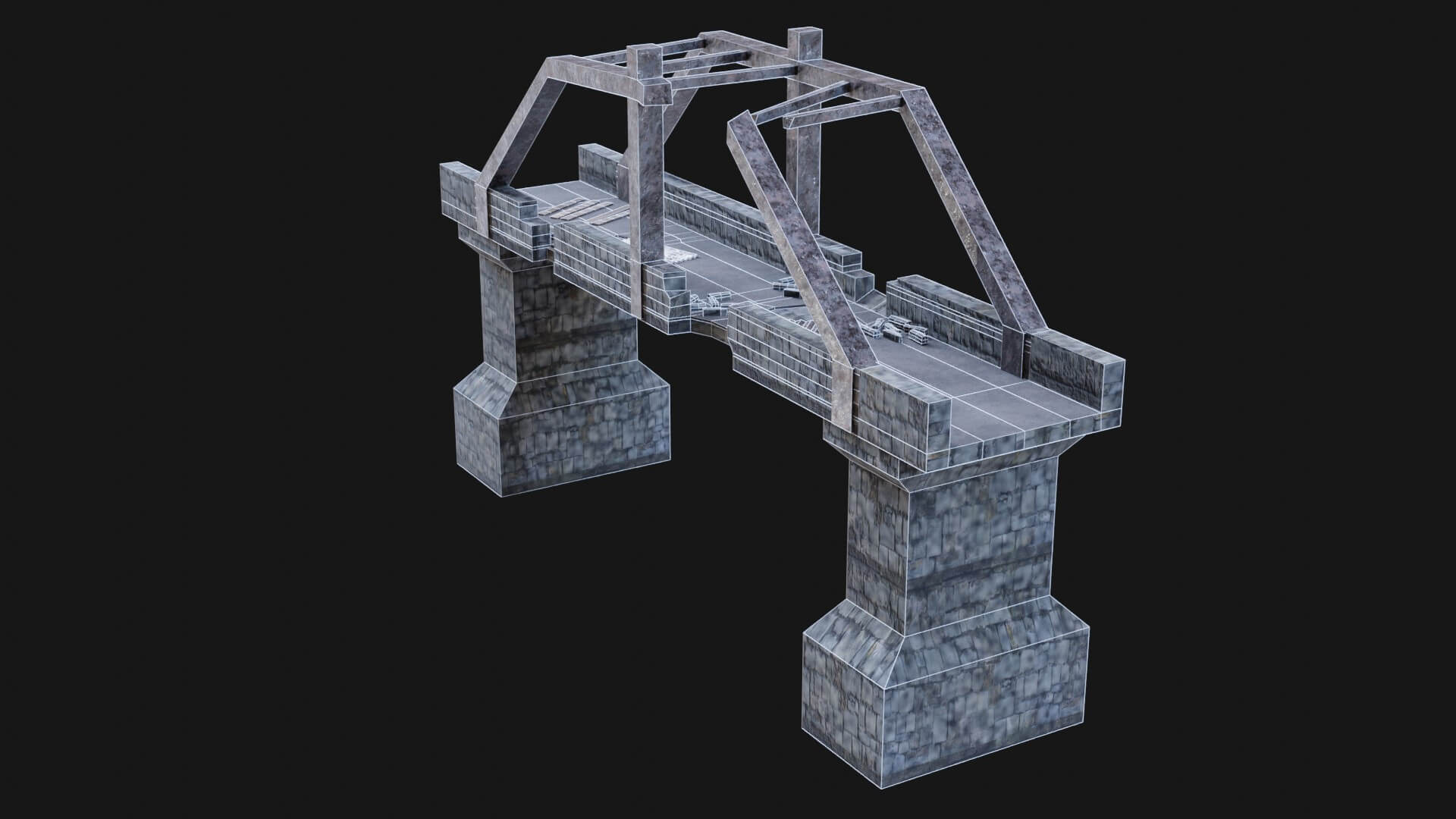 Post Apo Road Bridge Collection - 3D Model by Enterables