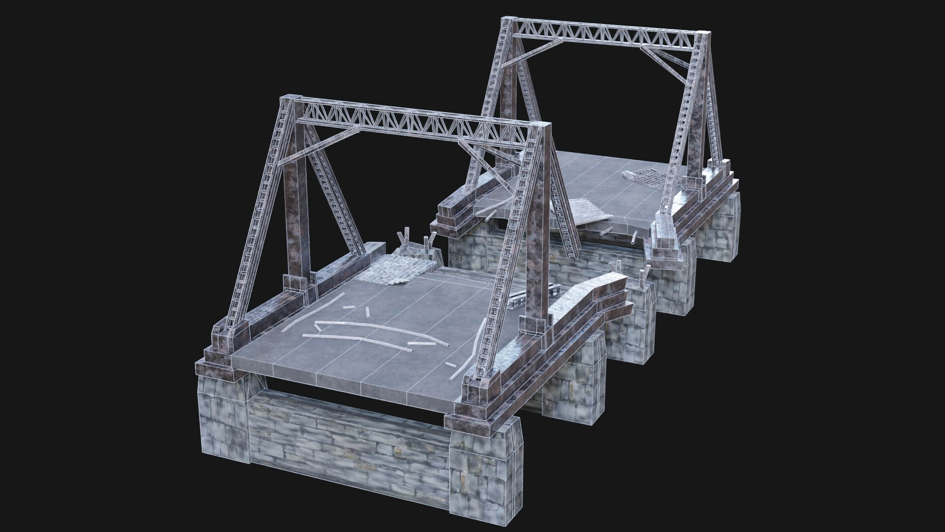 Post Apo Road Bridge Collection - 3D Model by Enterables