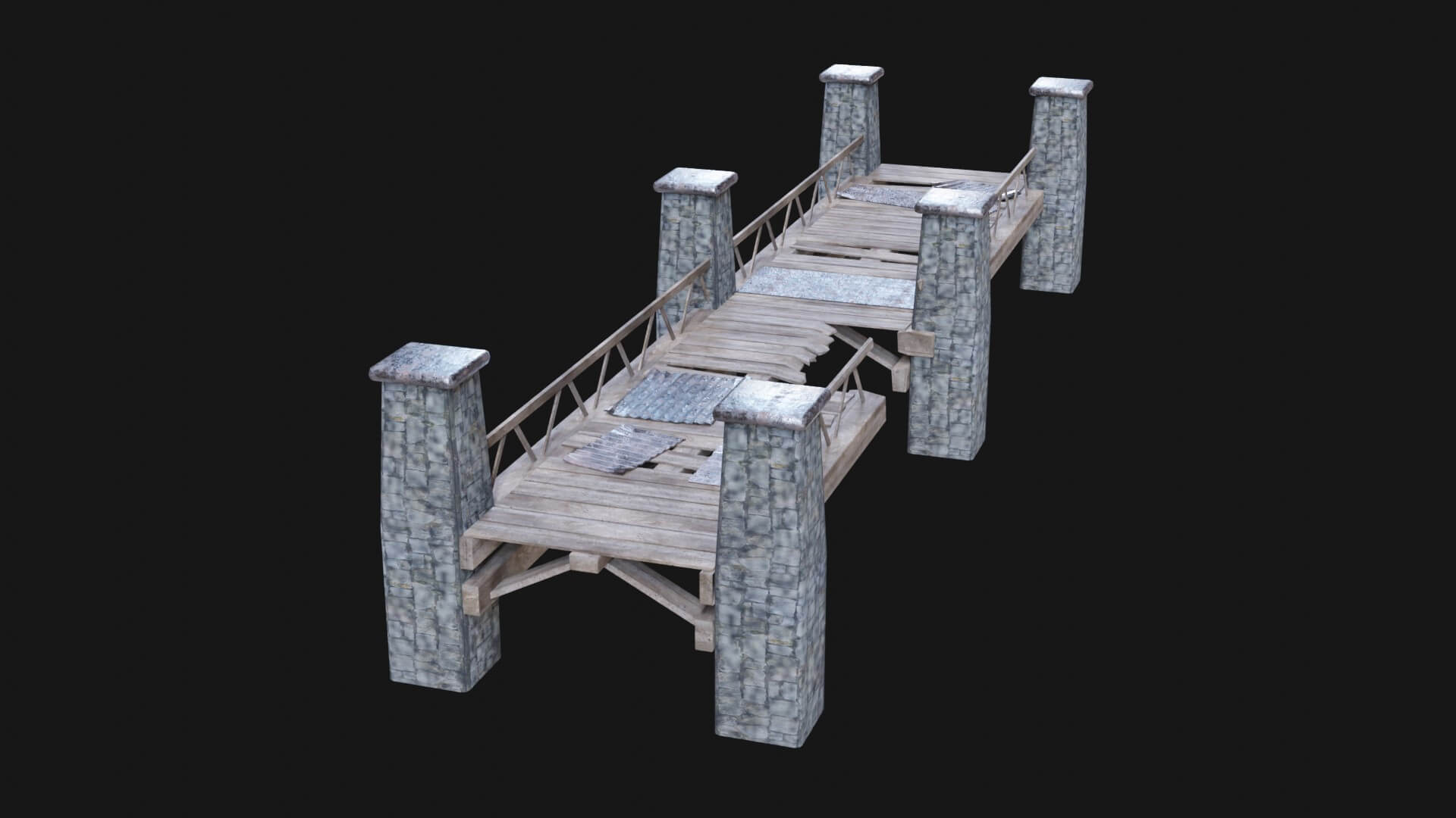 Post Apo Road Bridge Collection - 3D Model by Enterables