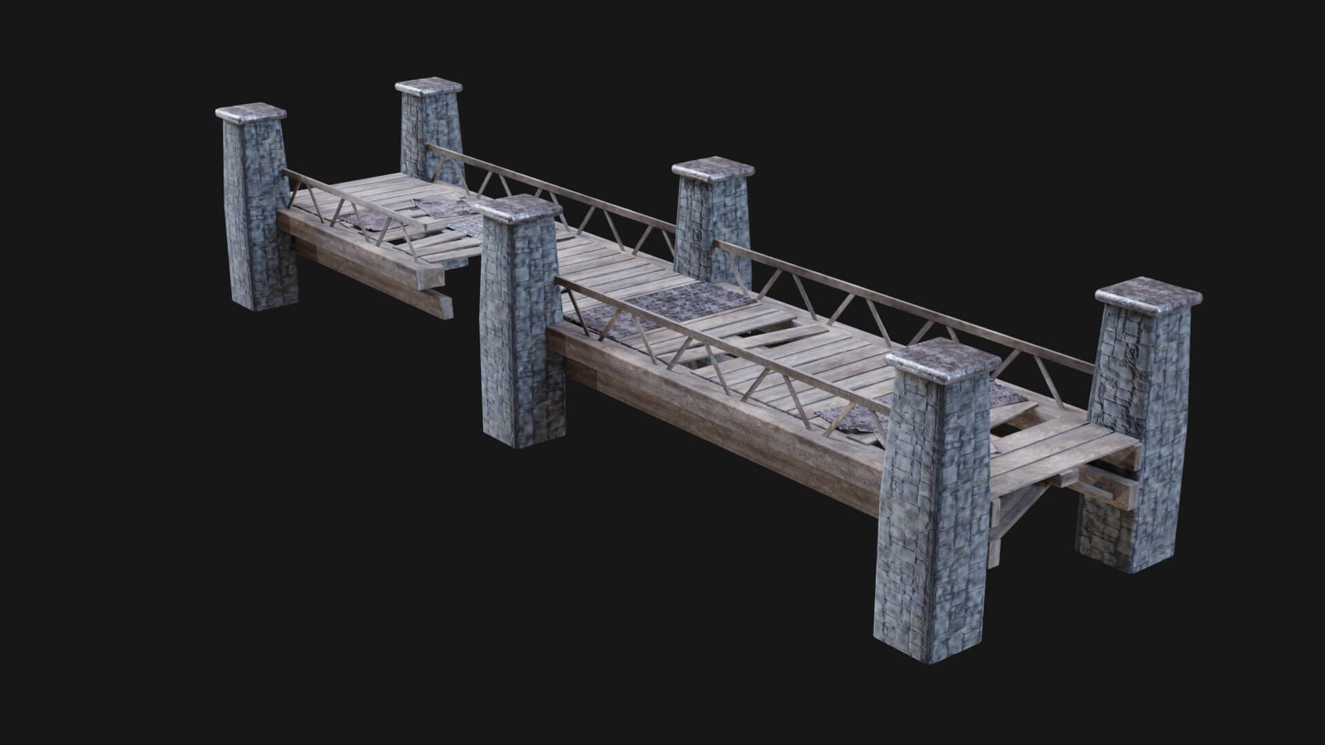 Post Apo Road Bridge Collection - 3D Model by Enterables