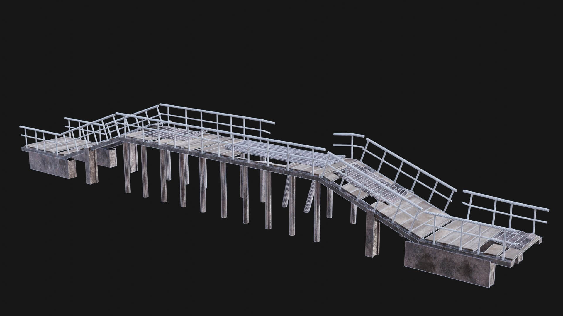 Post Apo Road Bridge Collection - 3D Model by Enterables