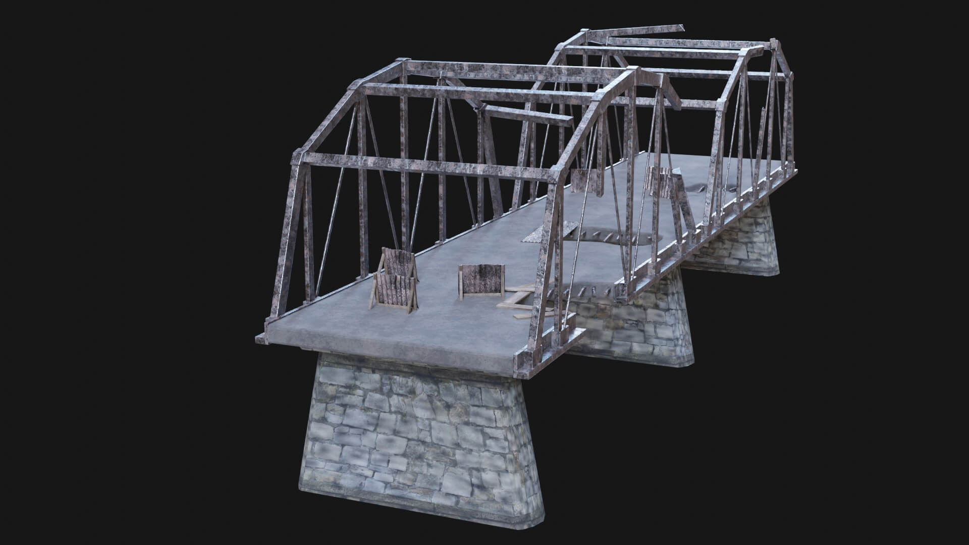 Post Apo Road Bridge Collection - 3D Model by Enterables