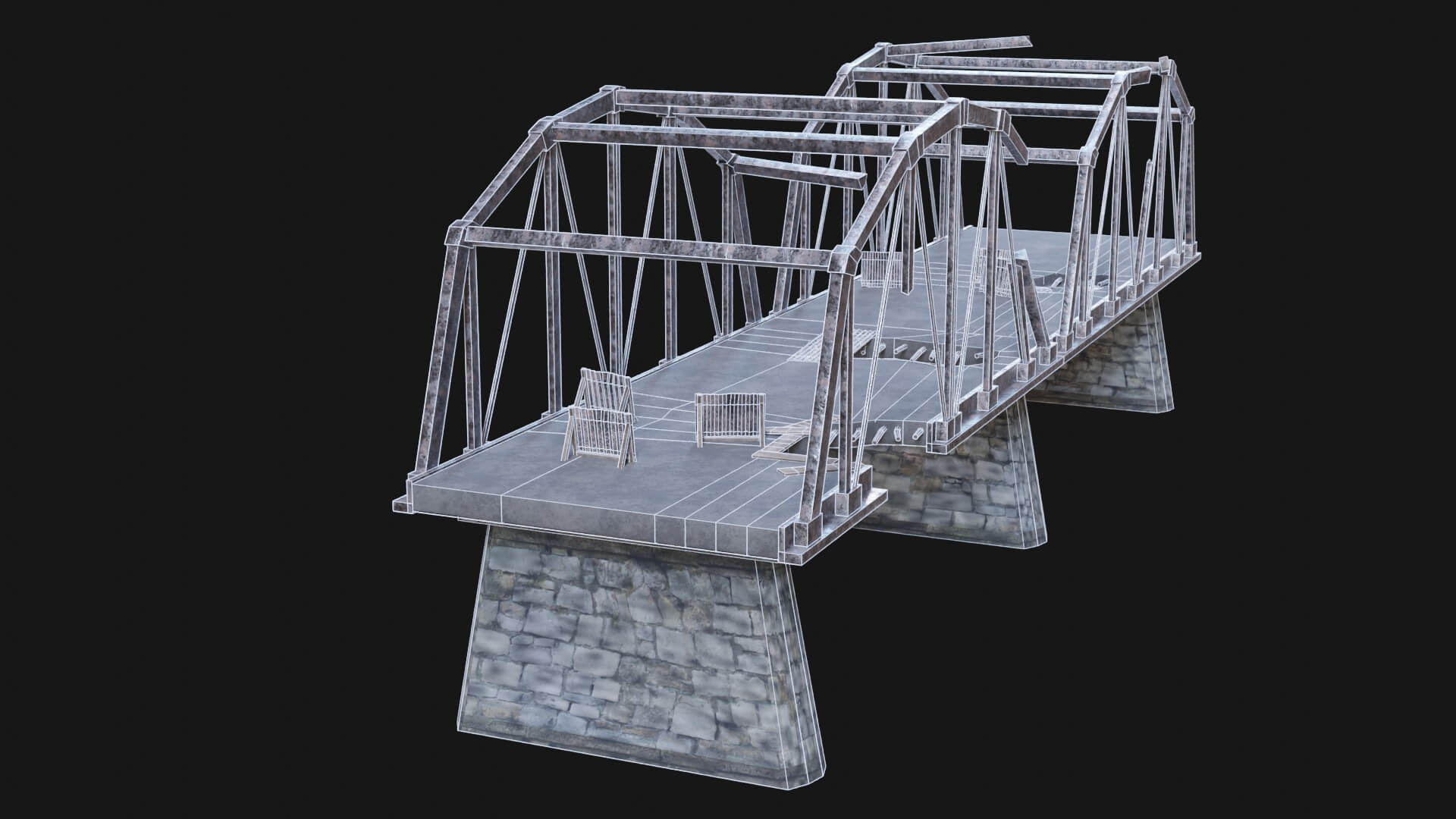 Post Apo Road Bridge Collection - 3D Model by Enterables