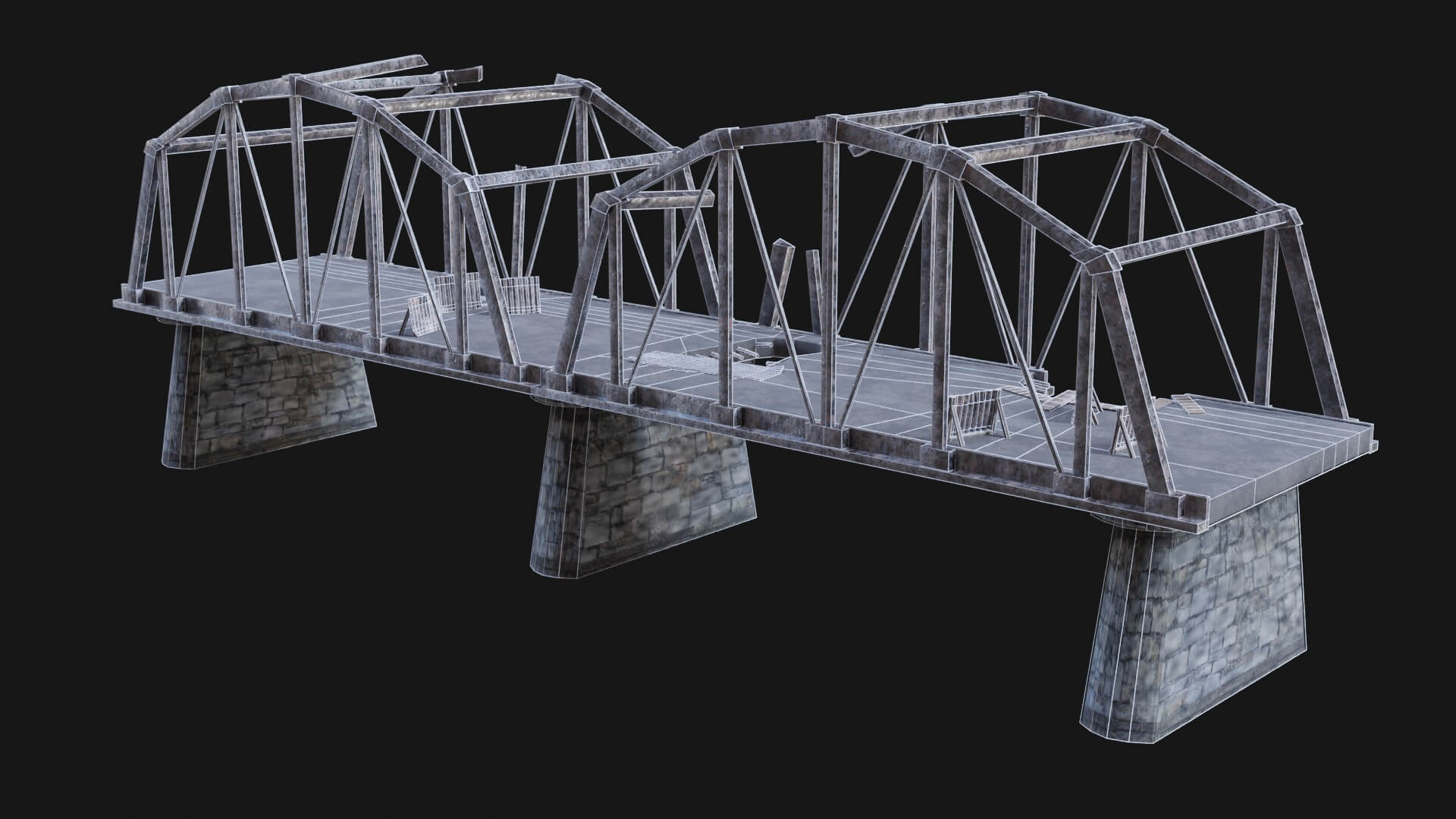 Post Apo Road Bridge Collection - 3D Model by Enterables
