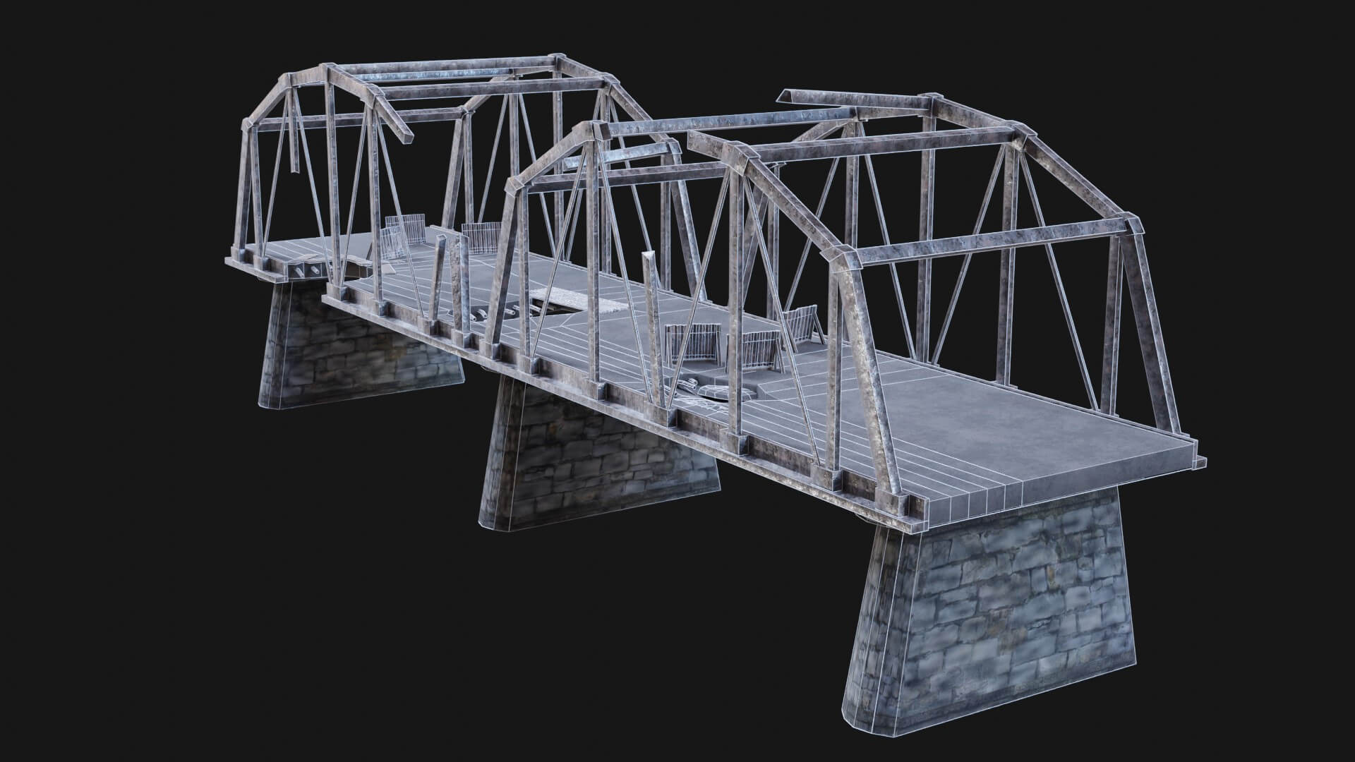 Post Apo Road Bridge Collection - 3D Model by Enterables