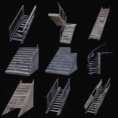 3D Models | Structures | Stairs | RenderHub
