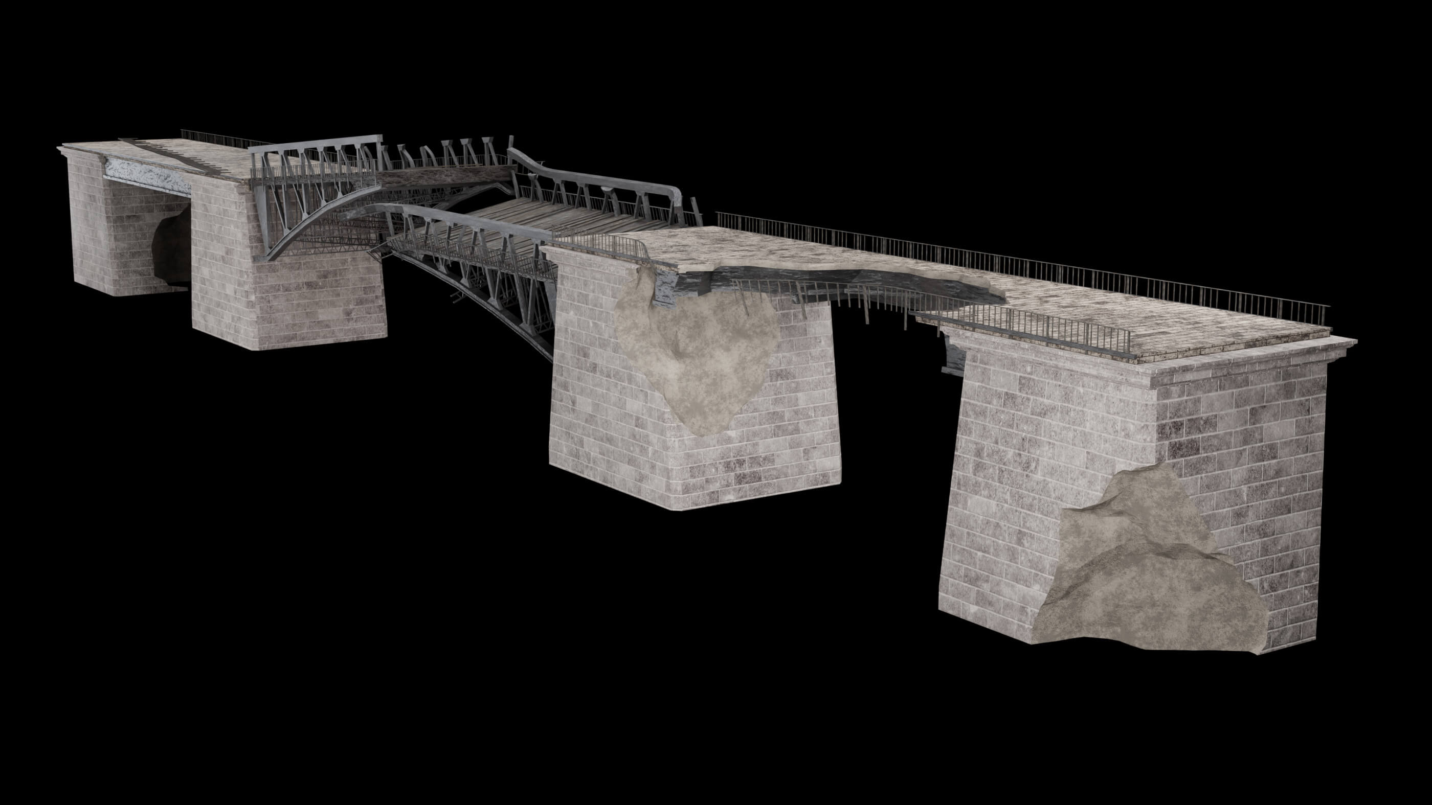Post Apo Steel Bridge Collection - 3D Model by Enterables