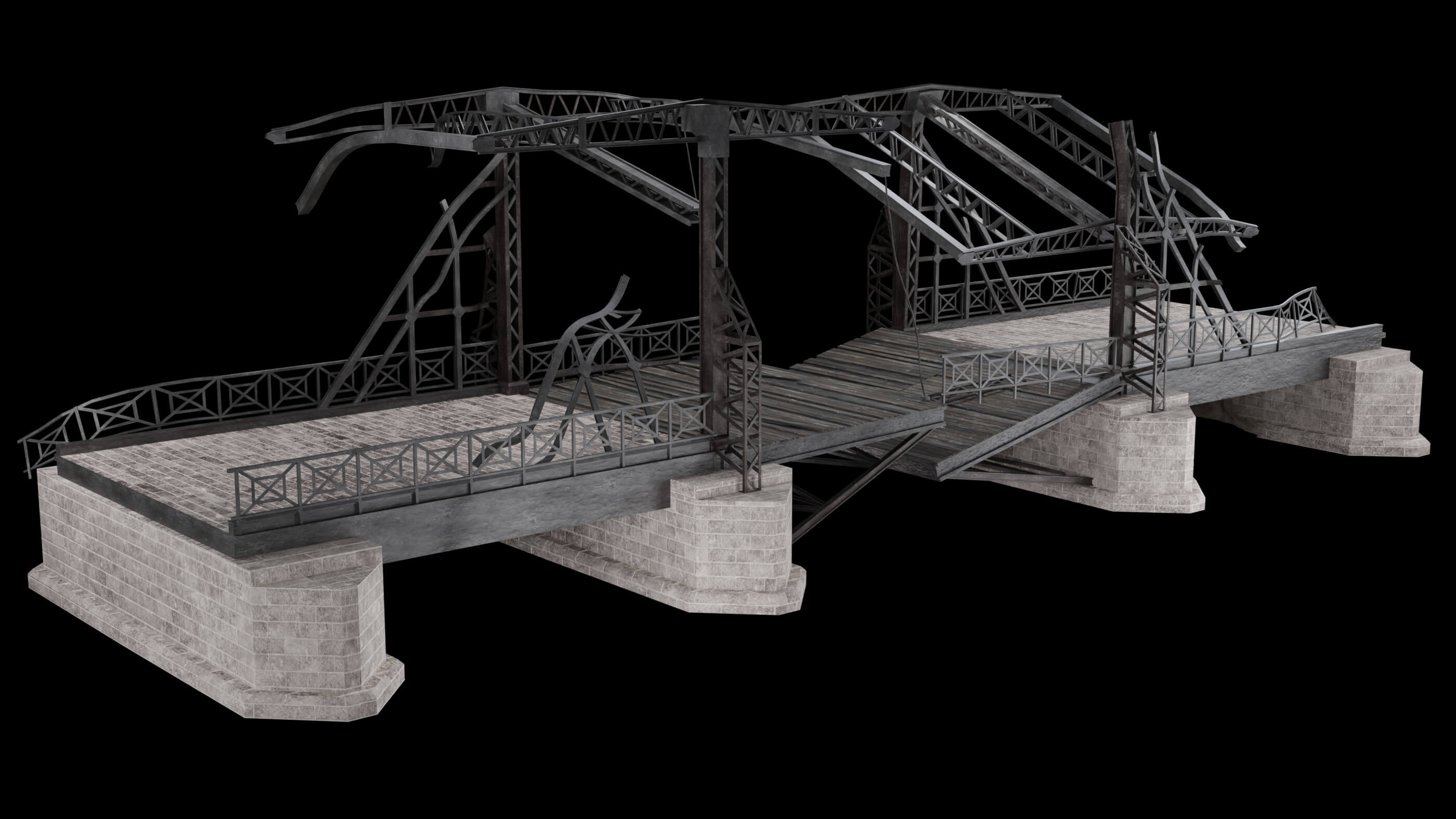 Post Apo Steel Bridge Collection - 3D Model by Enterables