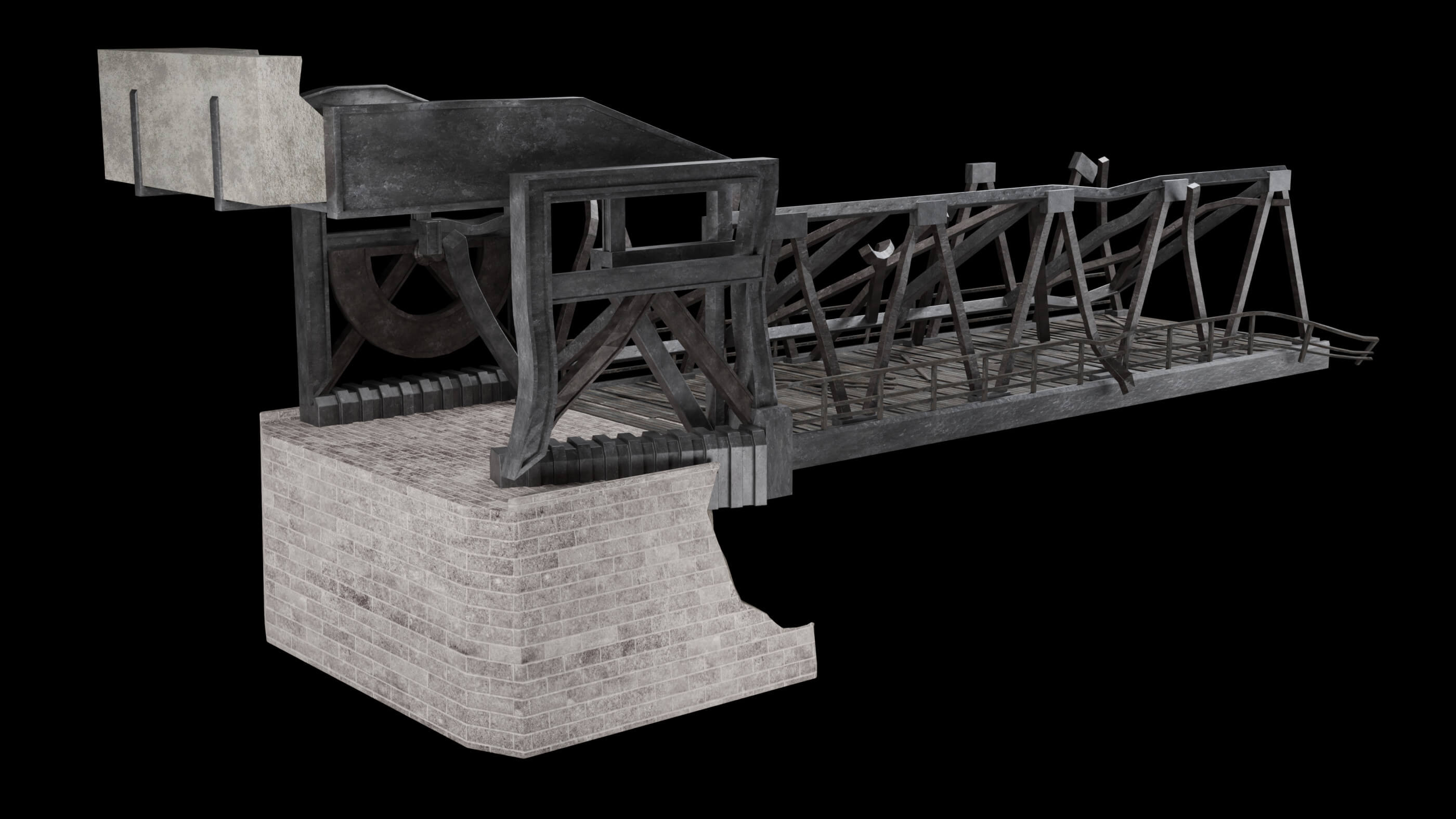 Post Apo Steel Bridge Collection - 3D Model by Enterables