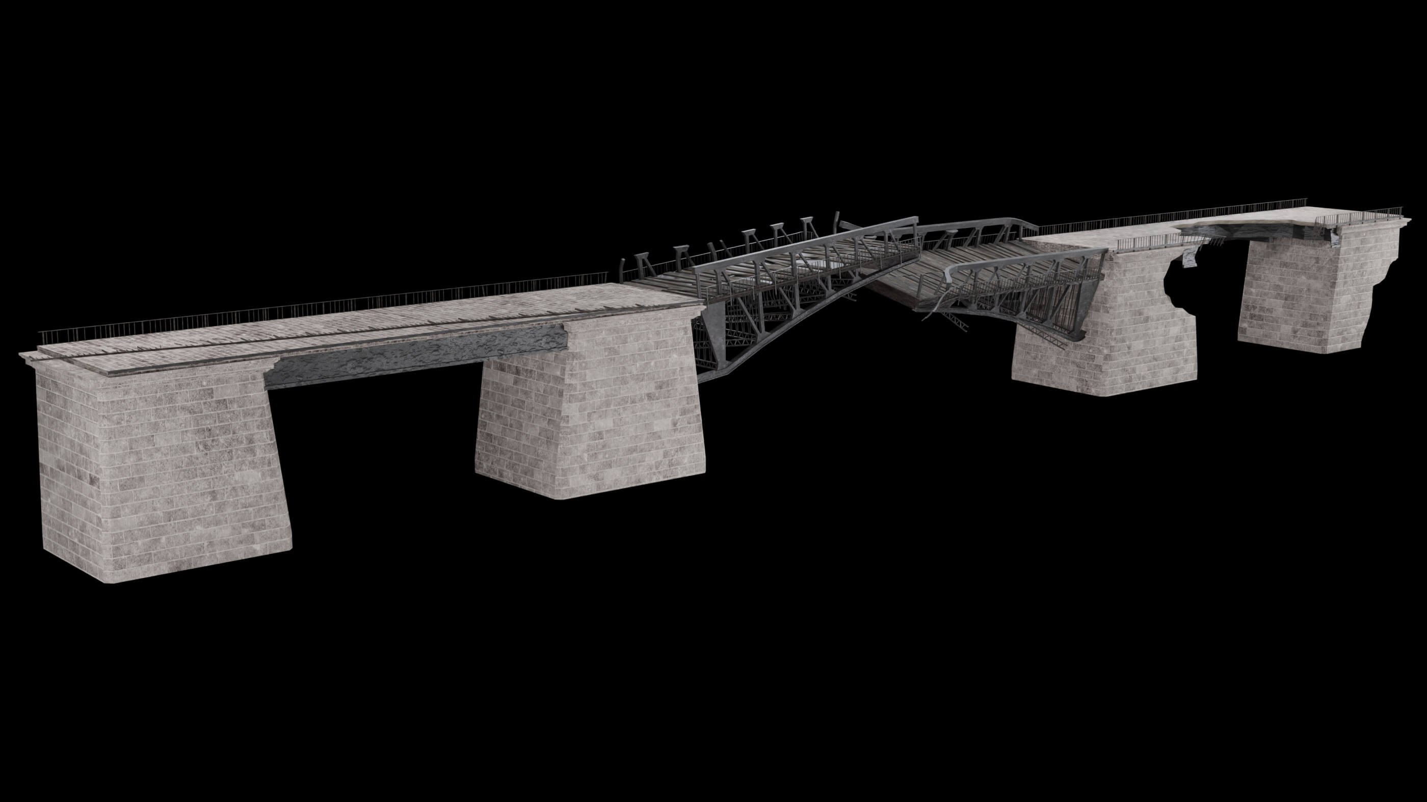 Post Apo Steel Bridge Collection - 3D Model by Enterables