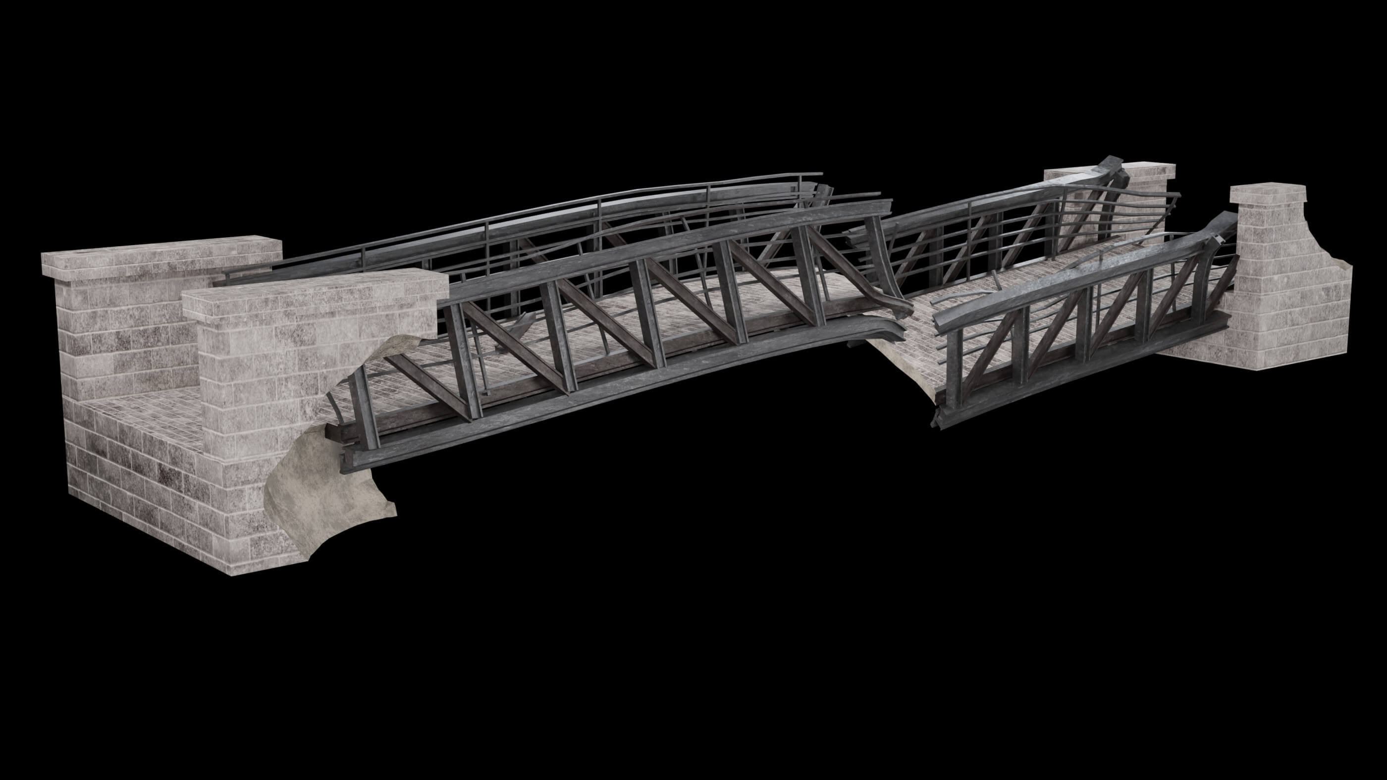 Post Apo Steel Bridge Collection - 3D Model by Enterables