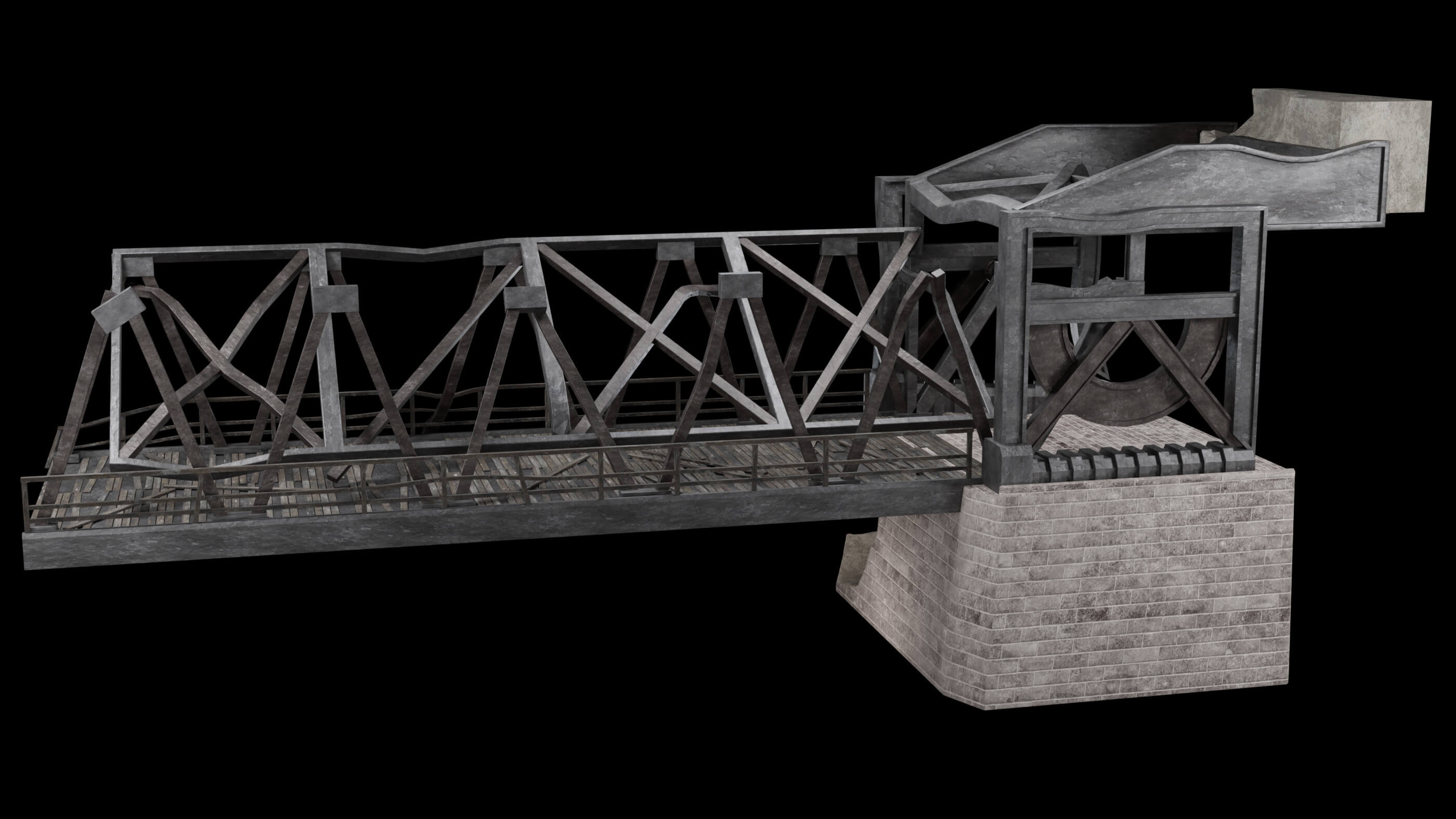 Post Apo Steel Bridge Collection - 3D Model by Enterables
