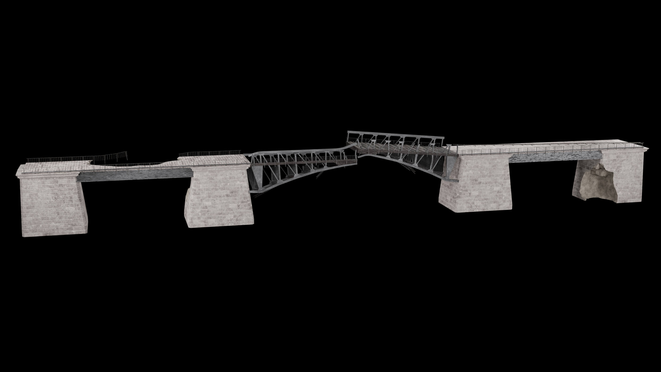 Post Apo Steel Bridge Collection - 3D Model by Enterables