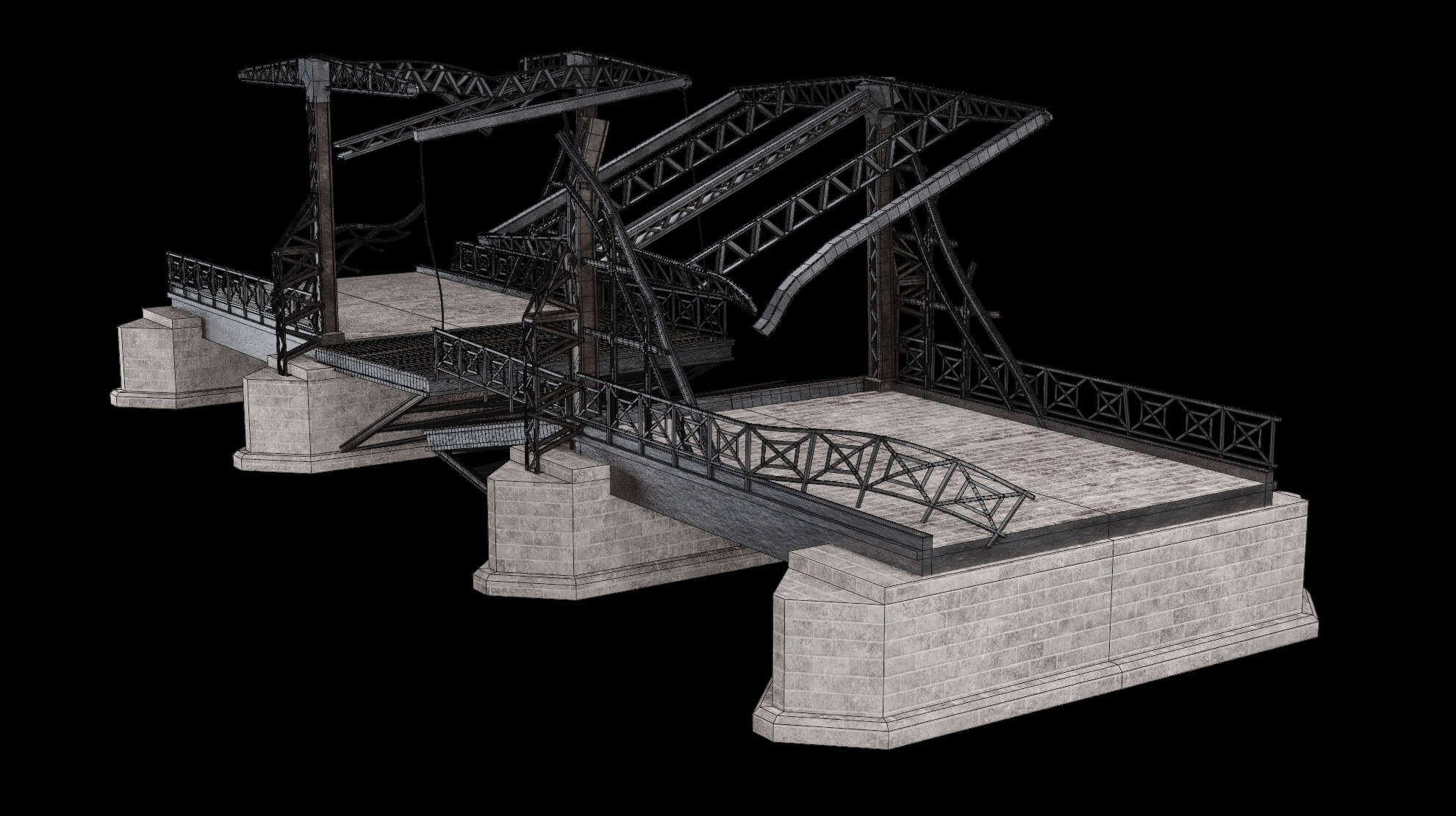 Post Apo Steel Bridge Collection - 3D Model by Enterables