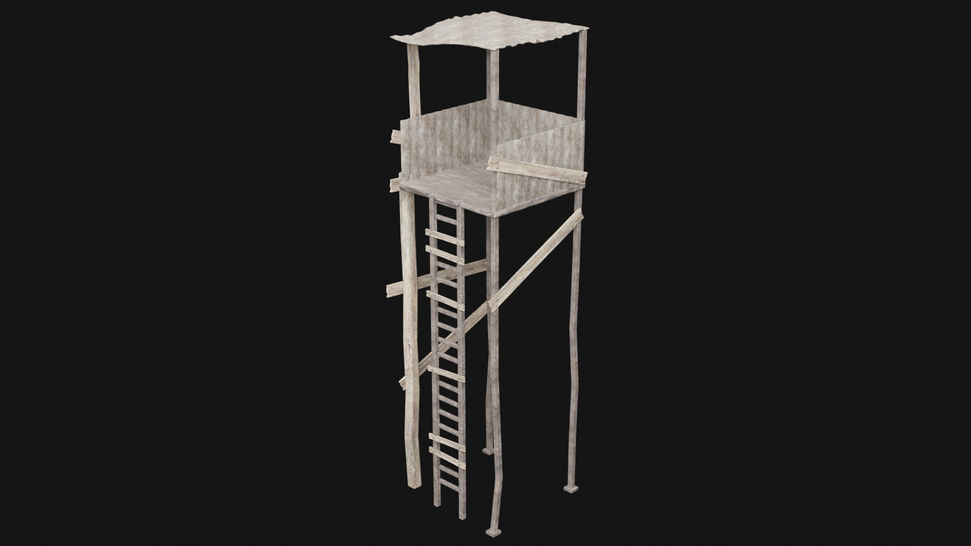 Post Apo Wooden Watchtower Shelter Collection - 3D Model by Enterables
