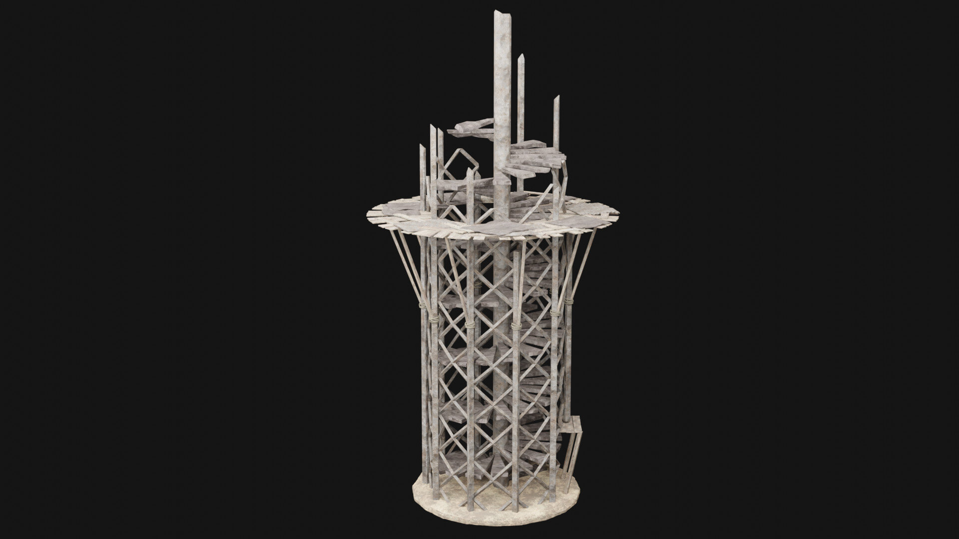 Post Apo Wooden Watchtower Shelter Collection - 3D Model by Enterables