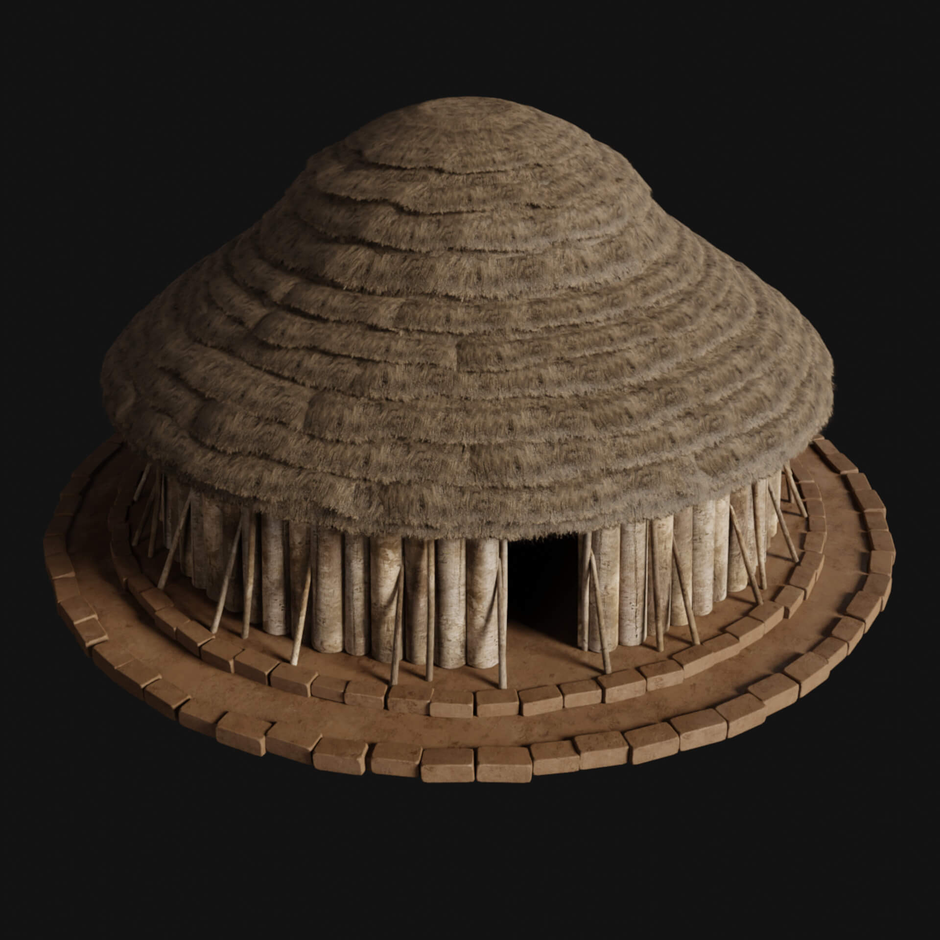 Primitive Primal Huts Shelter House Collection - 3D Model by Enterables