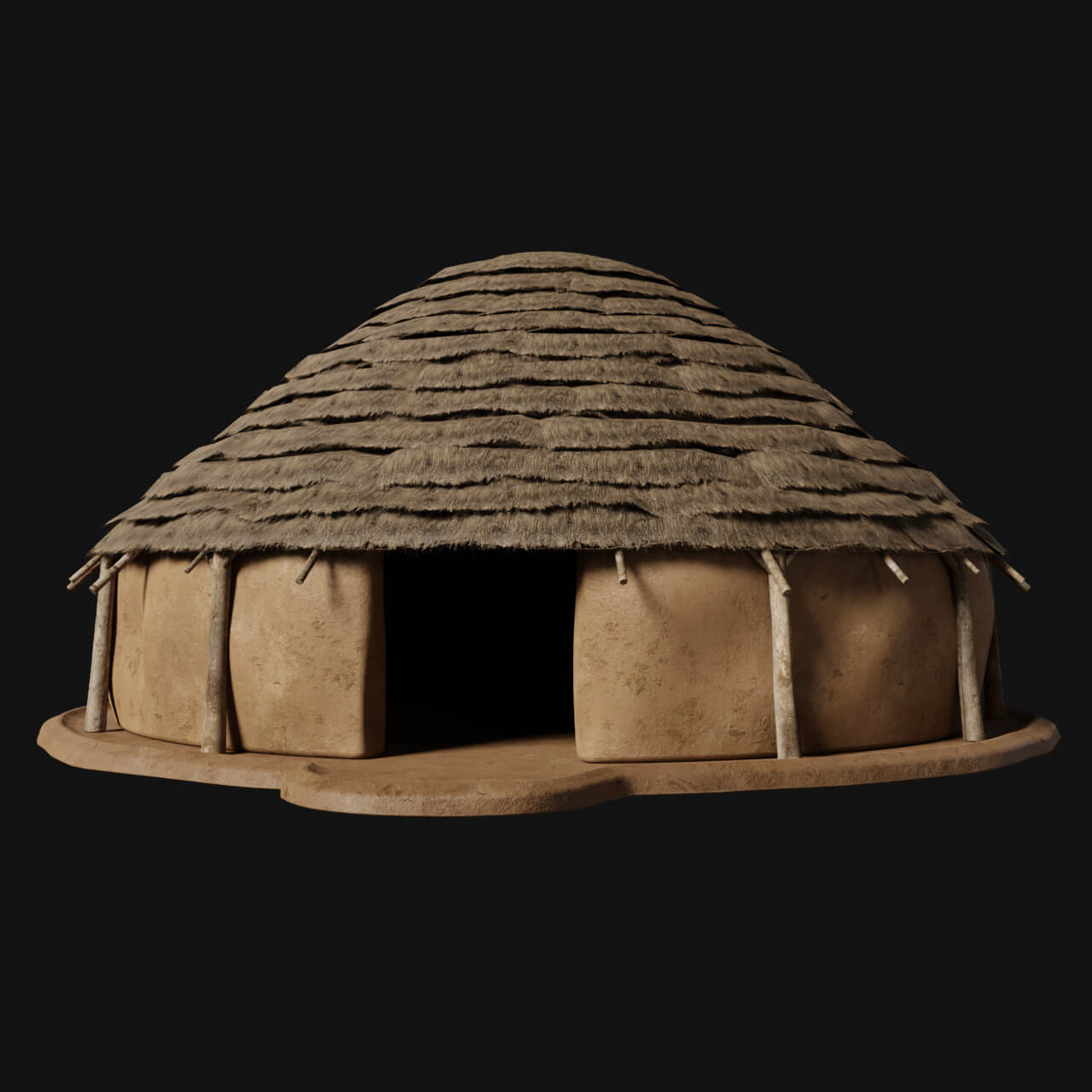 Primitive Primal Huts Shelter House Collection - 3D Model by Enterables