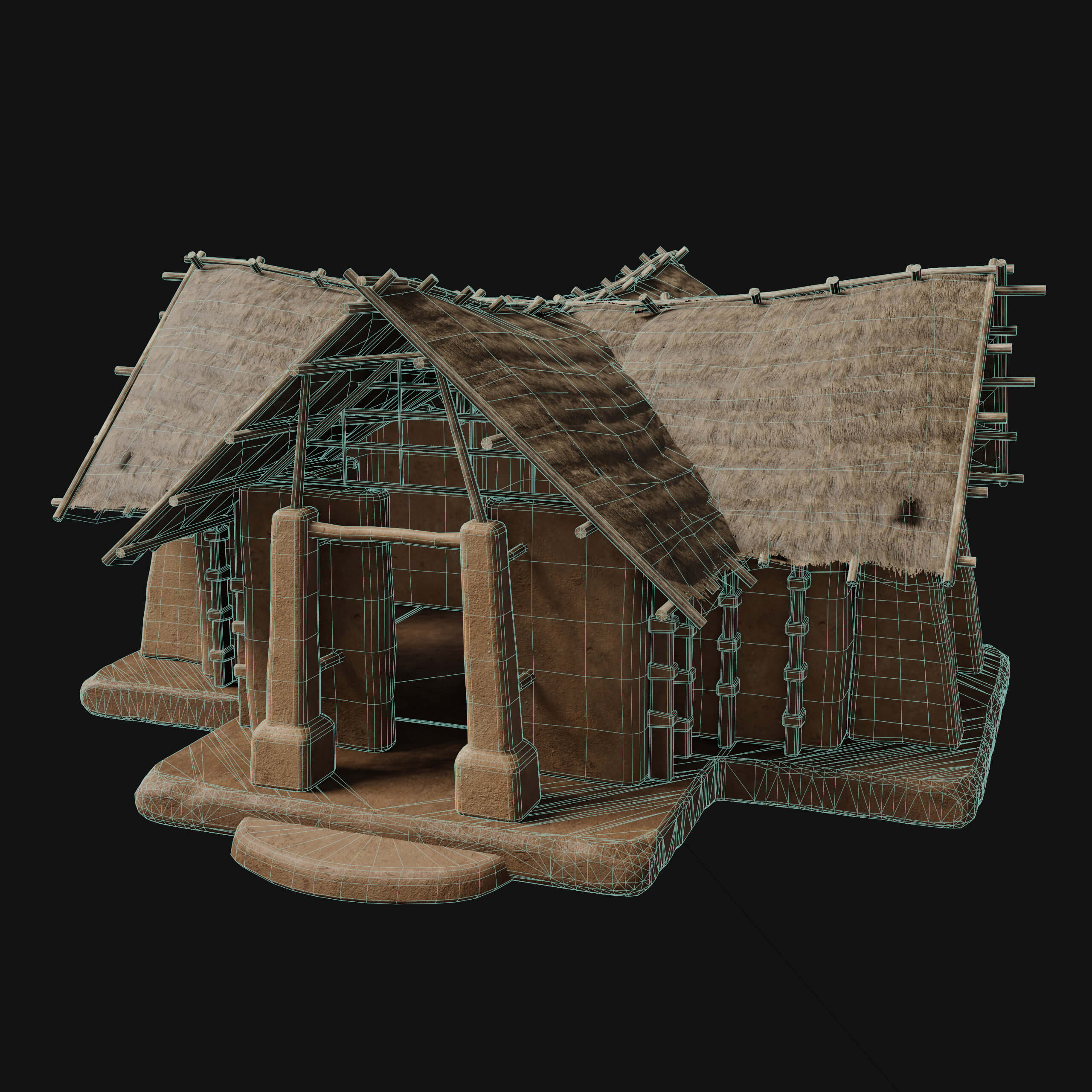 Primitive Primal Huts Shelter House Collection - 3D Model by Enterables